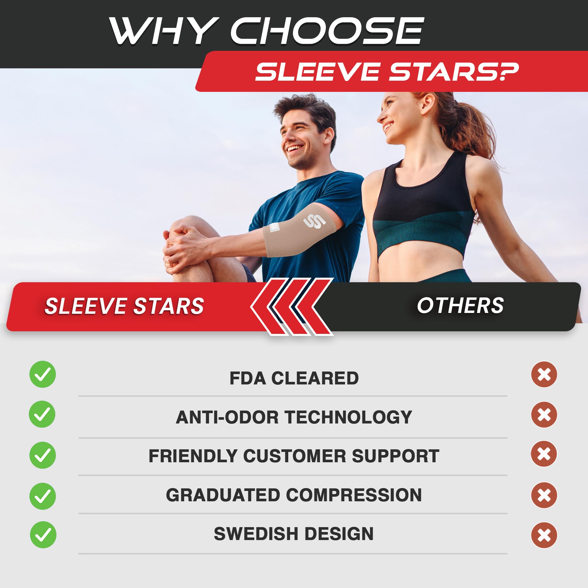 Snapklik.com : Sleeve Stars Elbow Compression Sleeve For Women & Men ...