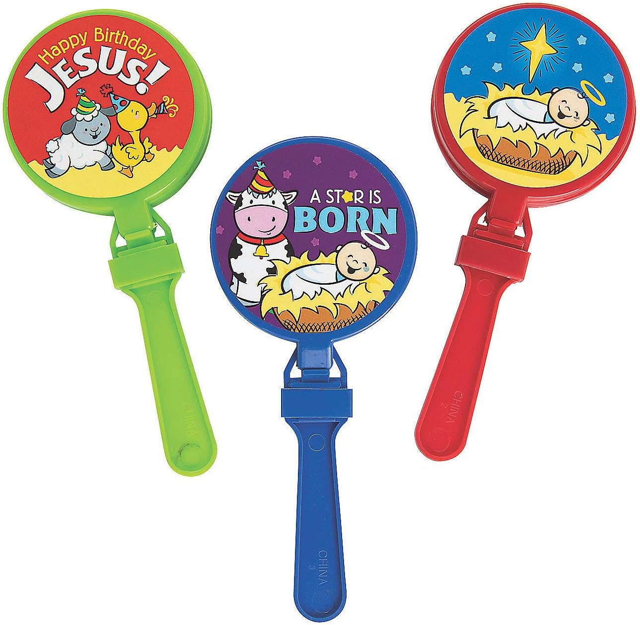 Amazon.com: Fun Express Happy Birthday Jesus Clappers - Toys - 12 ...
