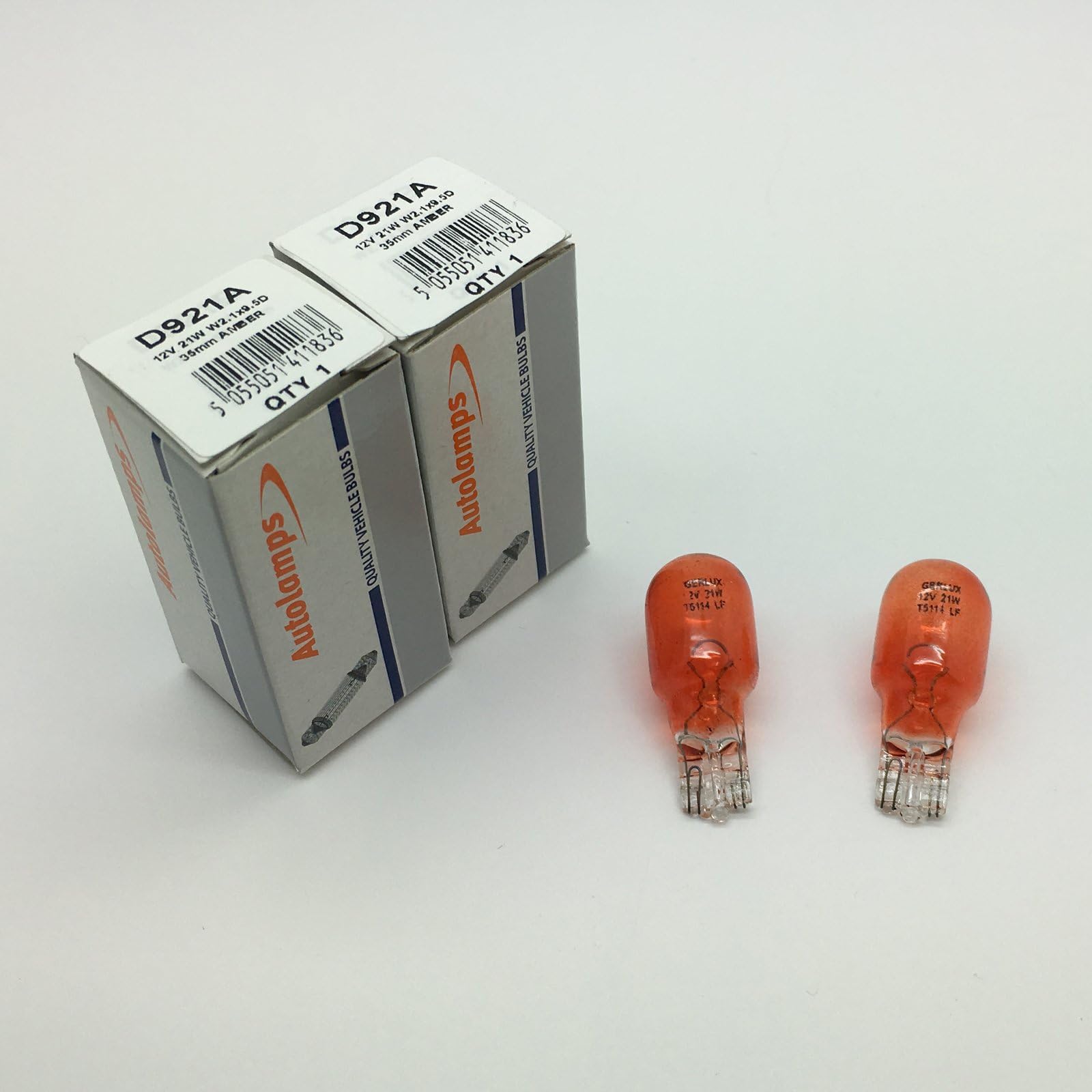 2 x 921 Red 12v 21w Capless Push Fit Car Bulb 921R W2.1x9.5D 35mm ...