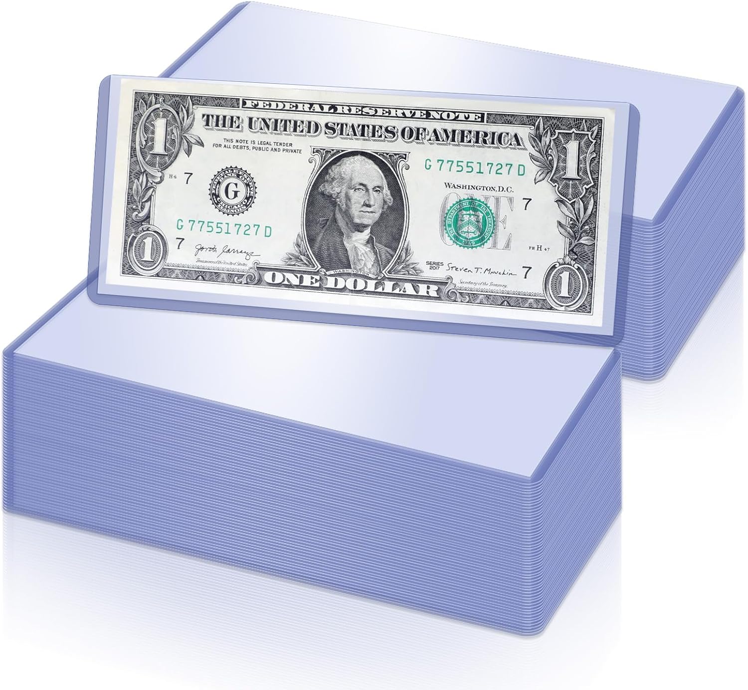 Amazon.com : 100 Pack Dollar Bill Sleeves, PVC Transparent Currency ...