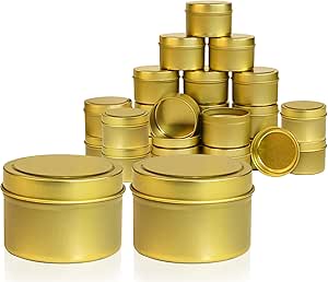 Amazon.com: Gold Candle Tins 4oz with Lids, 24 Piece Candle Containers ...