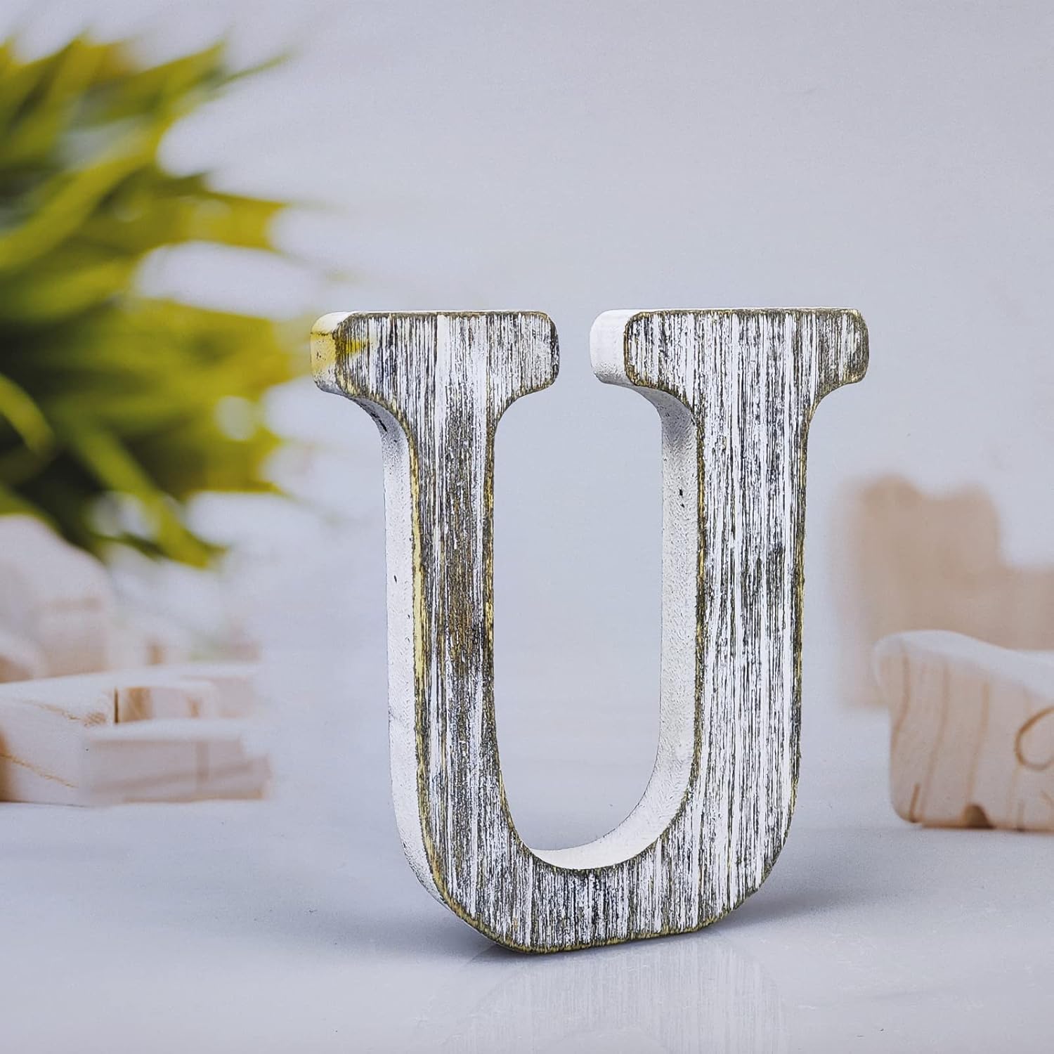 Amazon.com: WOODOUNAI 4 Inch Wood Letters Unfinished Rustic Wood ...