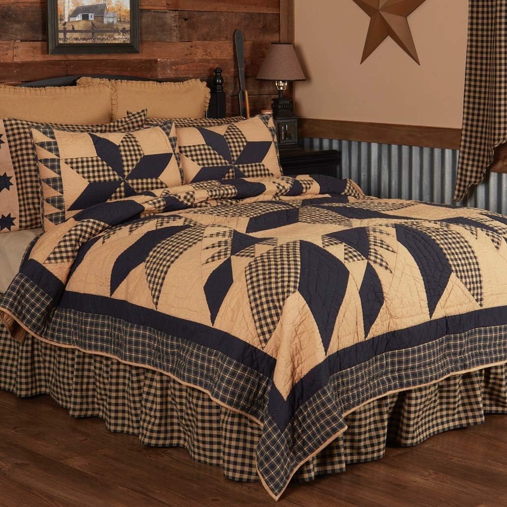 Amazon.com: VHC Brands Dakota Star 2 Piece Twin Quilt Set Country ...