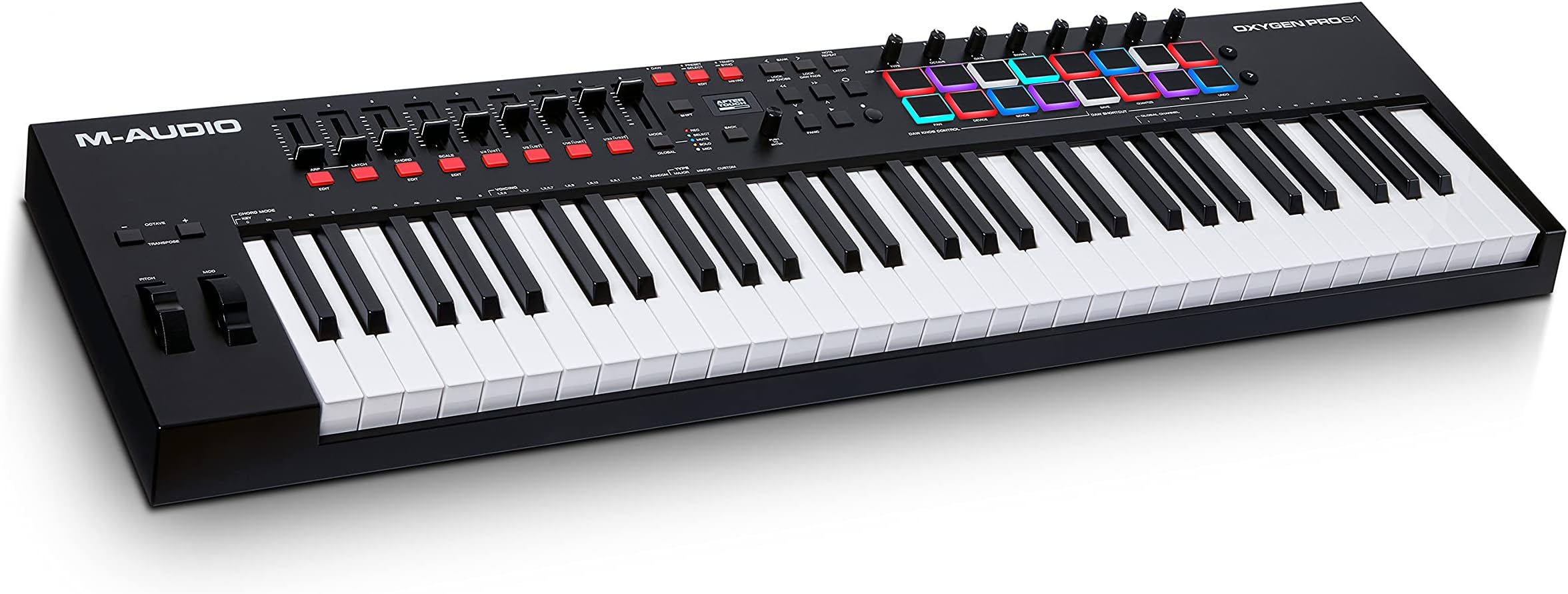M-Audio Oxygen Pro 61 – 61-Tasten USB MIDI Keyboard Controller mit Beat Pads, MIDI-zuweisbaren ...