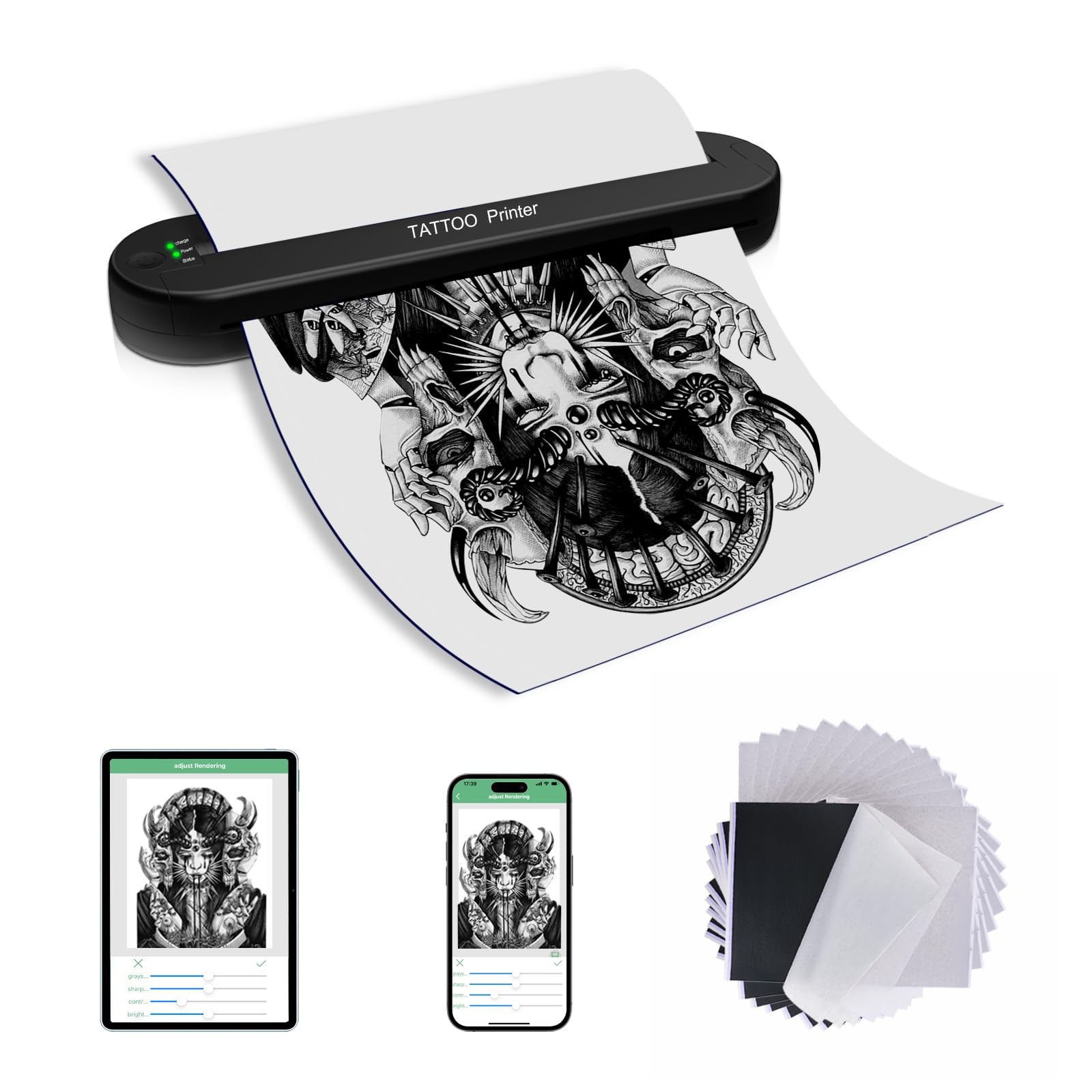 Amazon.com: YILONG Bluetooth Tattoo Stencil Printer, ATS886L Tattoo ...
