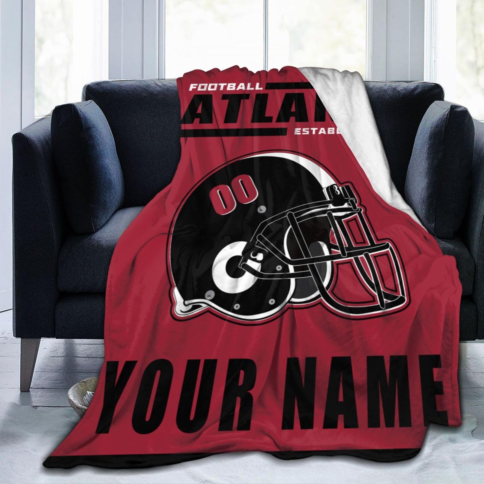 Amazon.com: mdbozli Atlanta Throw Blankets Custom Name and Number for ...