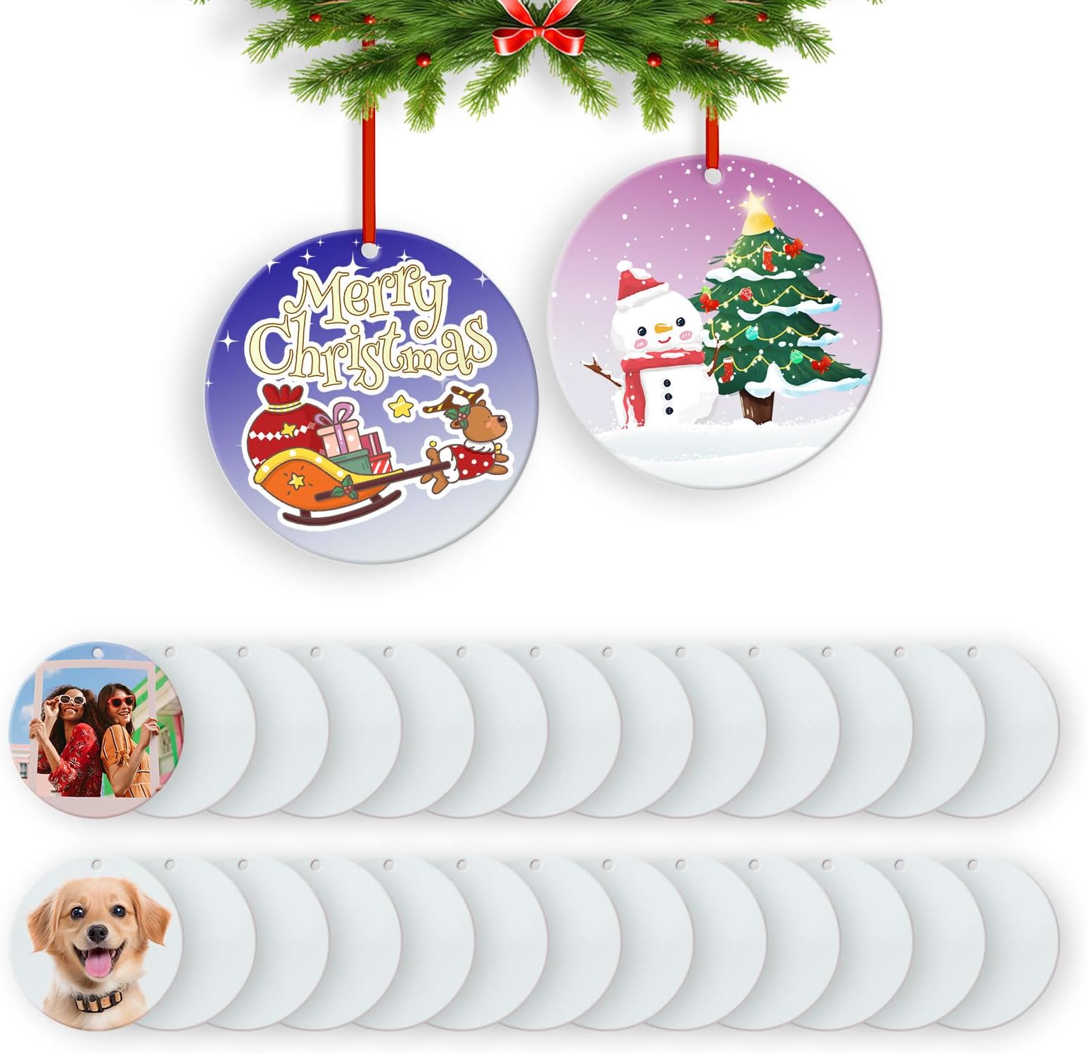 Amazon.com: Morledoa Sublimation Ornament Blanks, 30Pcs Sublimation ...