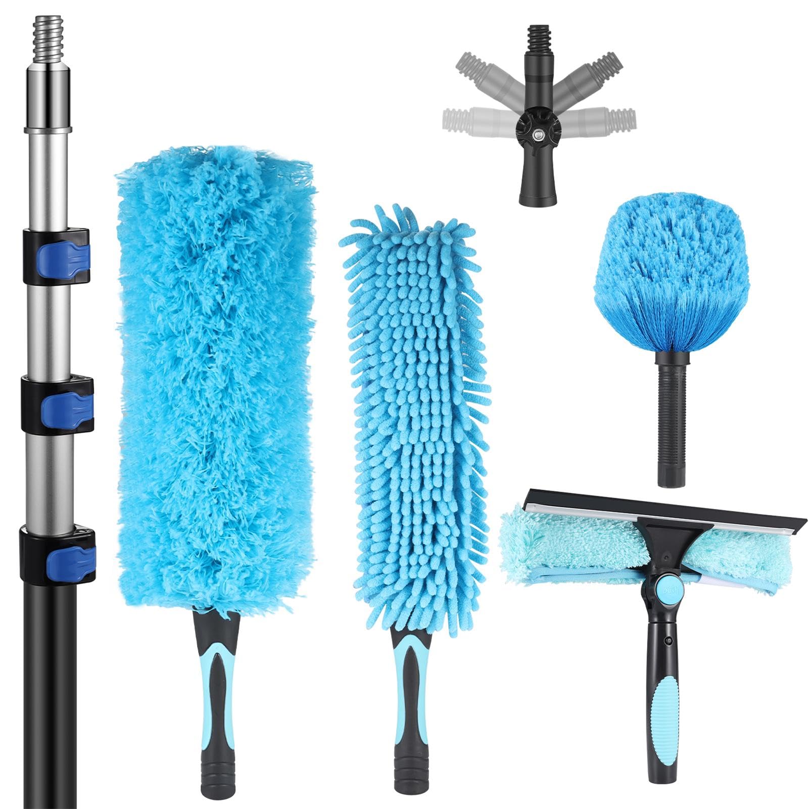 Telescopic Duster 20 Foot High Reach Duster Cleaning Kit with 3.6-12ft ...