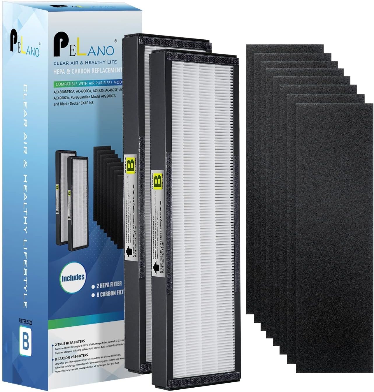 Amazon.com: Pelano FLT4825 Replacement Filter B, Compatible with Germ ...