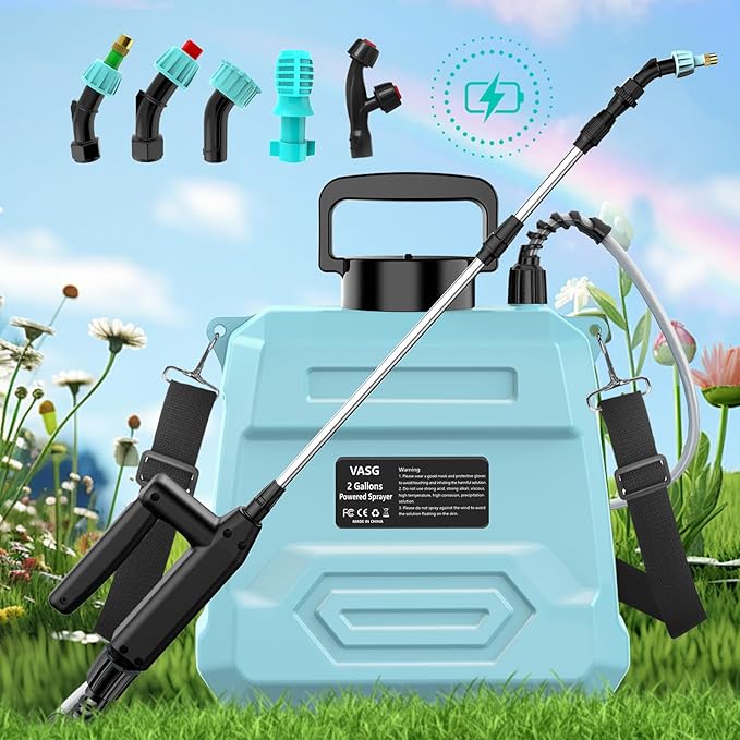 Amazon.com : Battery Powered Garden Sprayer 2 Gallon, 7.4V Powerful ...
