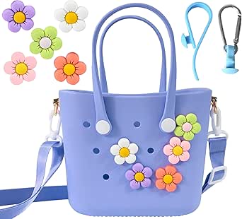 Amazon.com | zimois Mini Rubber Tote Bag,With 7 Accessories X-Small ...