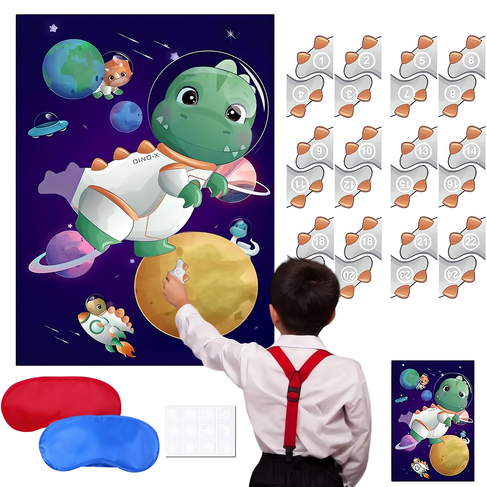 KkvoGmle Pin the Tail on the Dinosaur Party Game with 24 Pcs Tails for ...