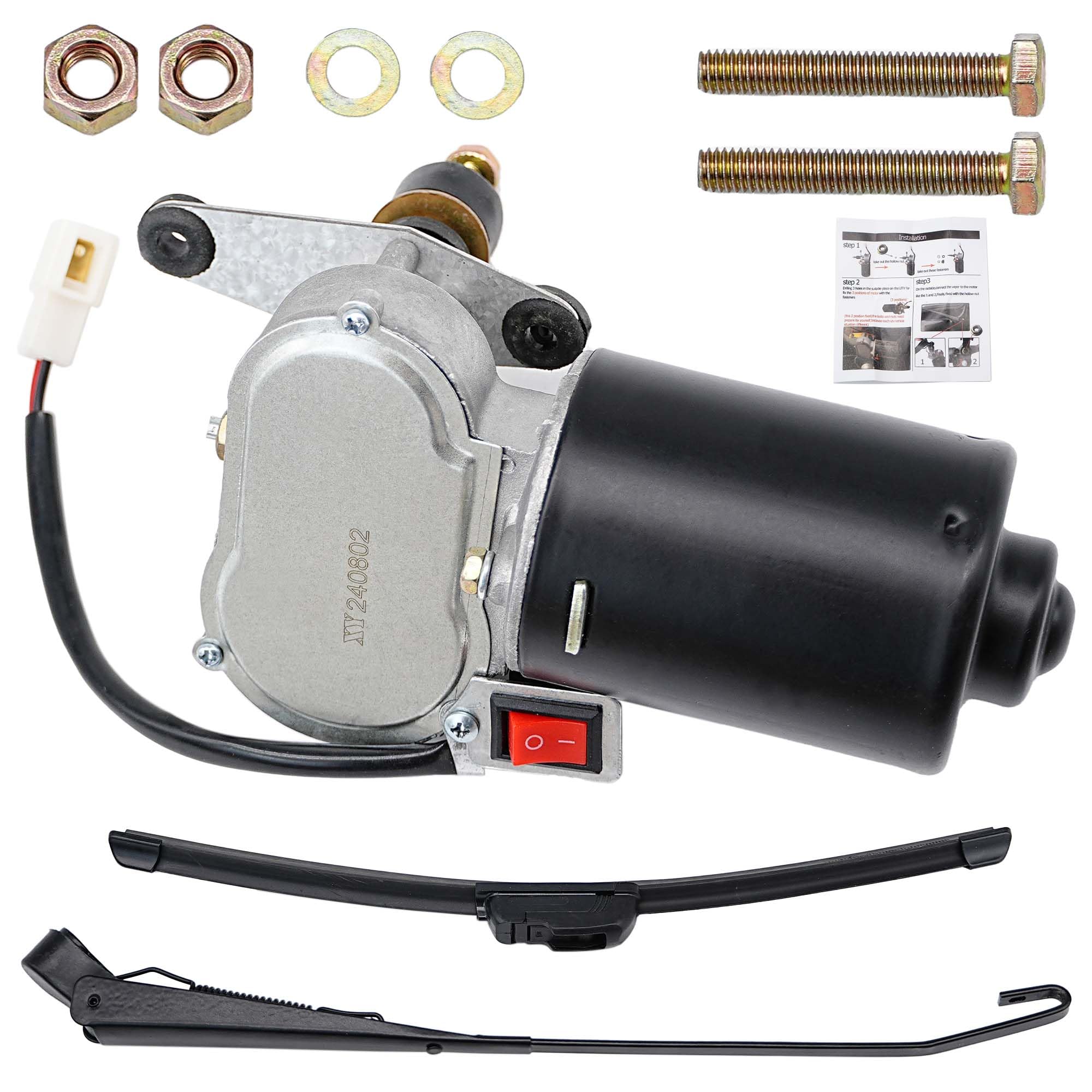 LEVANLIGHT | Electric UTV Windshield Wiper Kit, Universal 12V Wiper ...