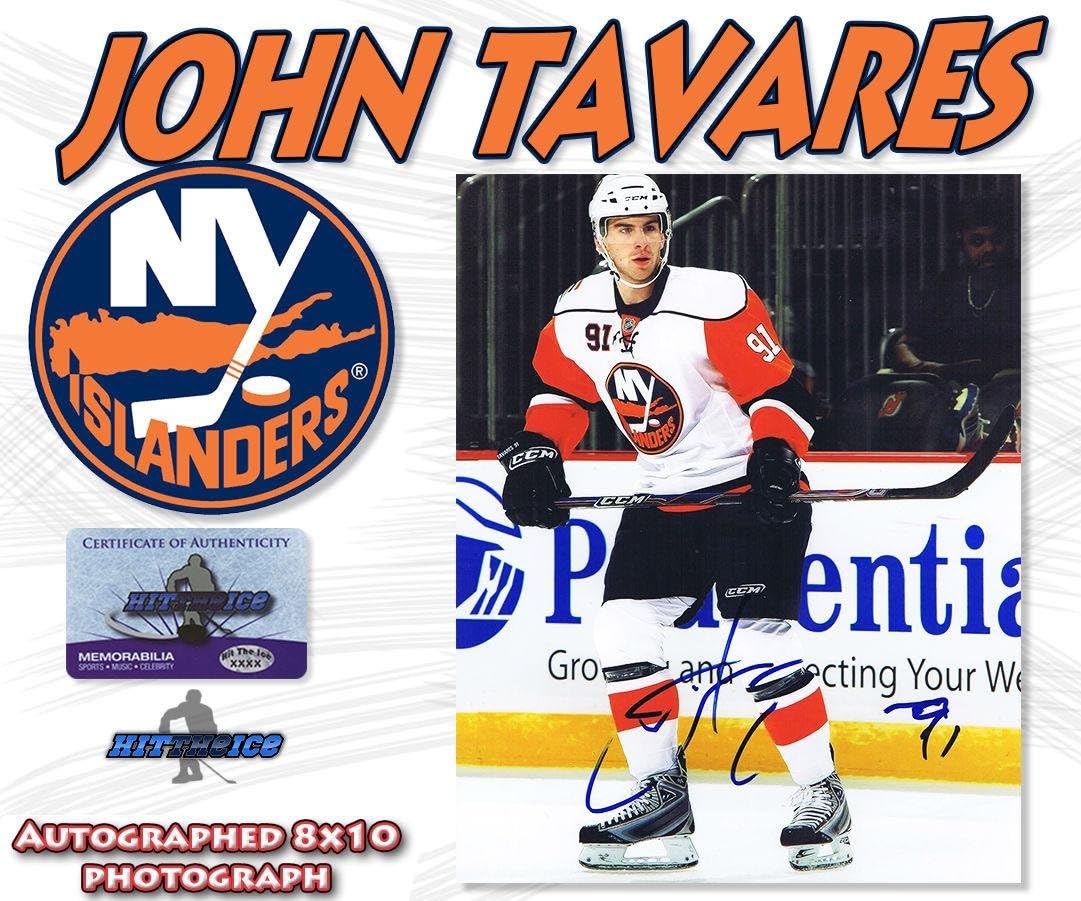 JOHN TAVARES Signed NY ISLANDERS 8x10 - w/COA "NEW" #2 - Autographed ...