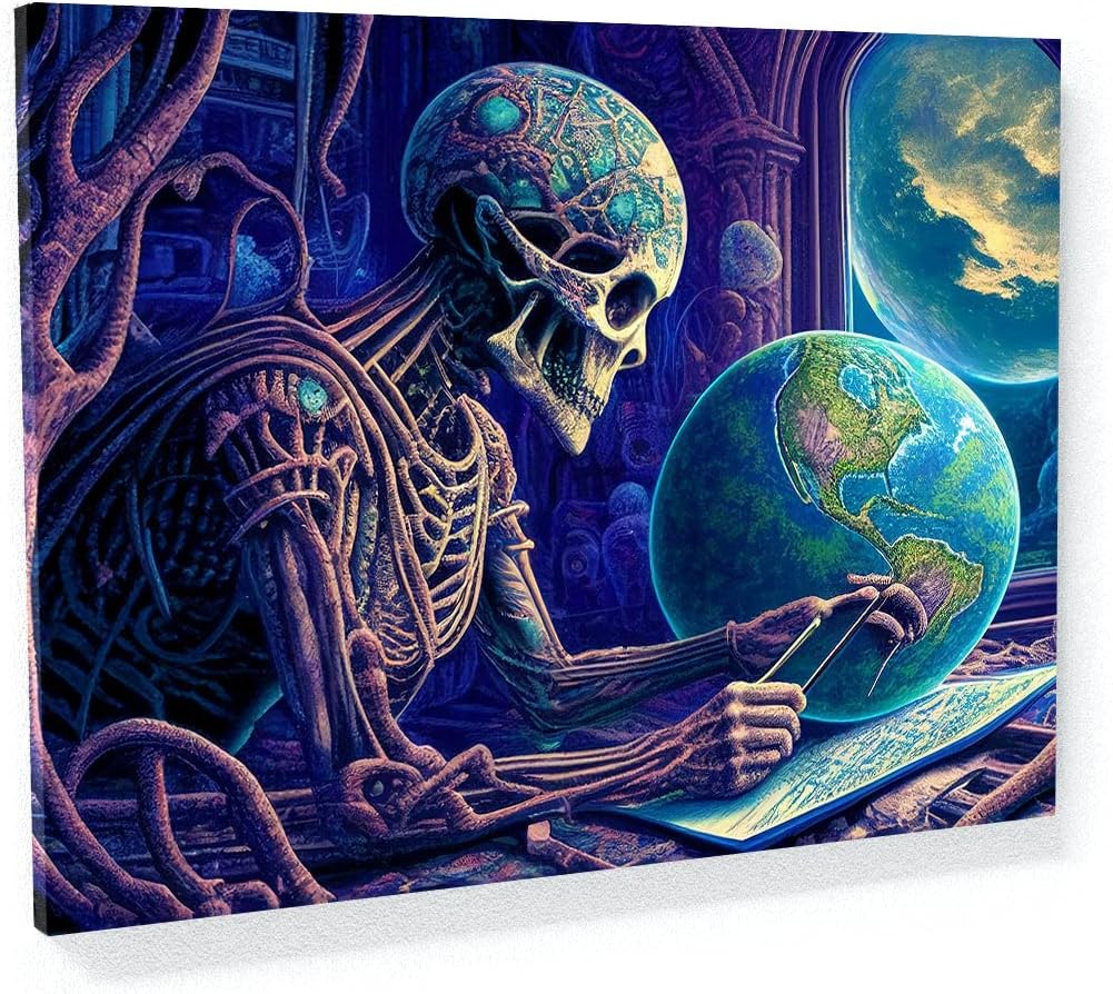 Amazon.com: Sense Canvas Dmt Trippy Alien Creating Humans 37 Canvas Art ...