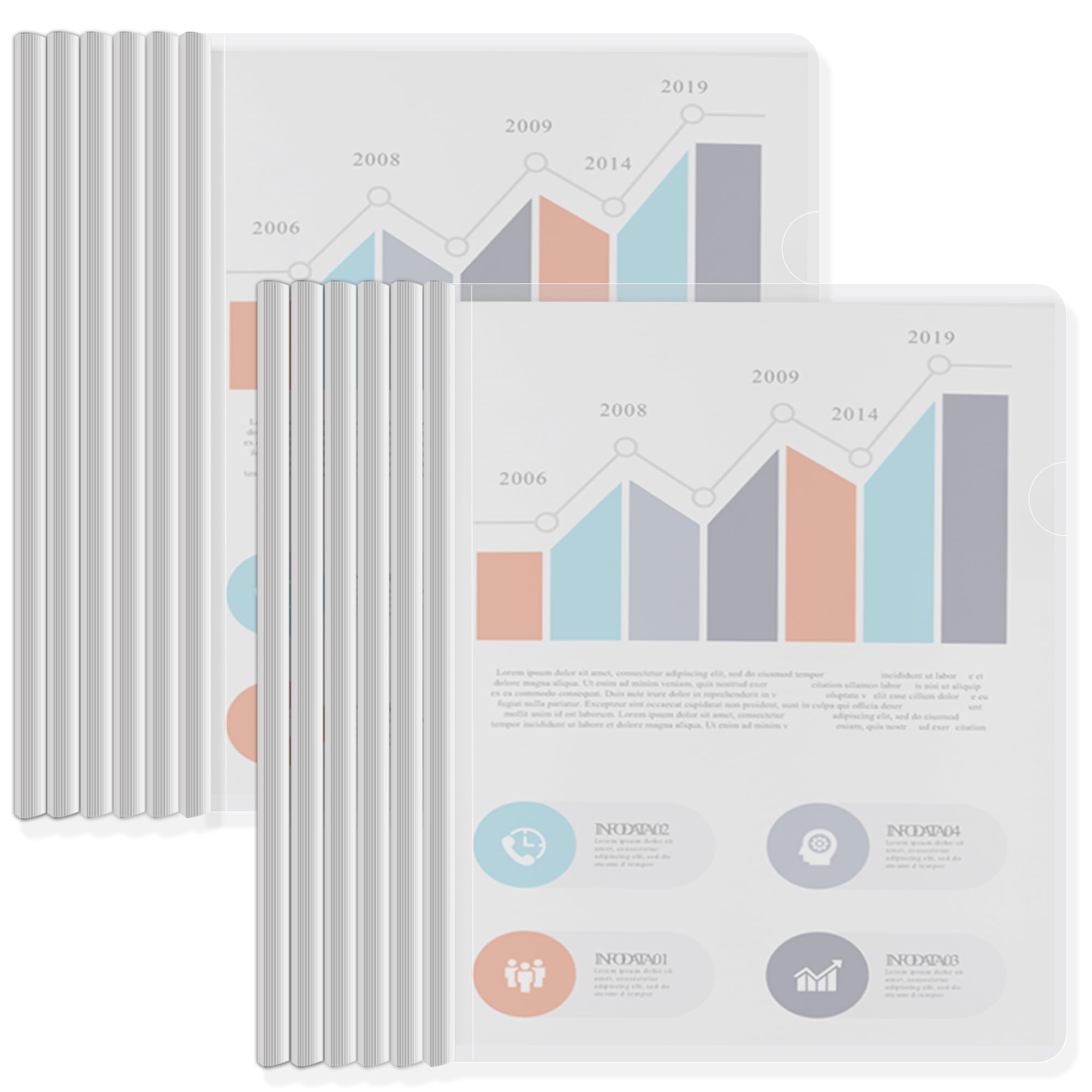 Snapklik.com : Binditek 12 Pack Clear Report Covers