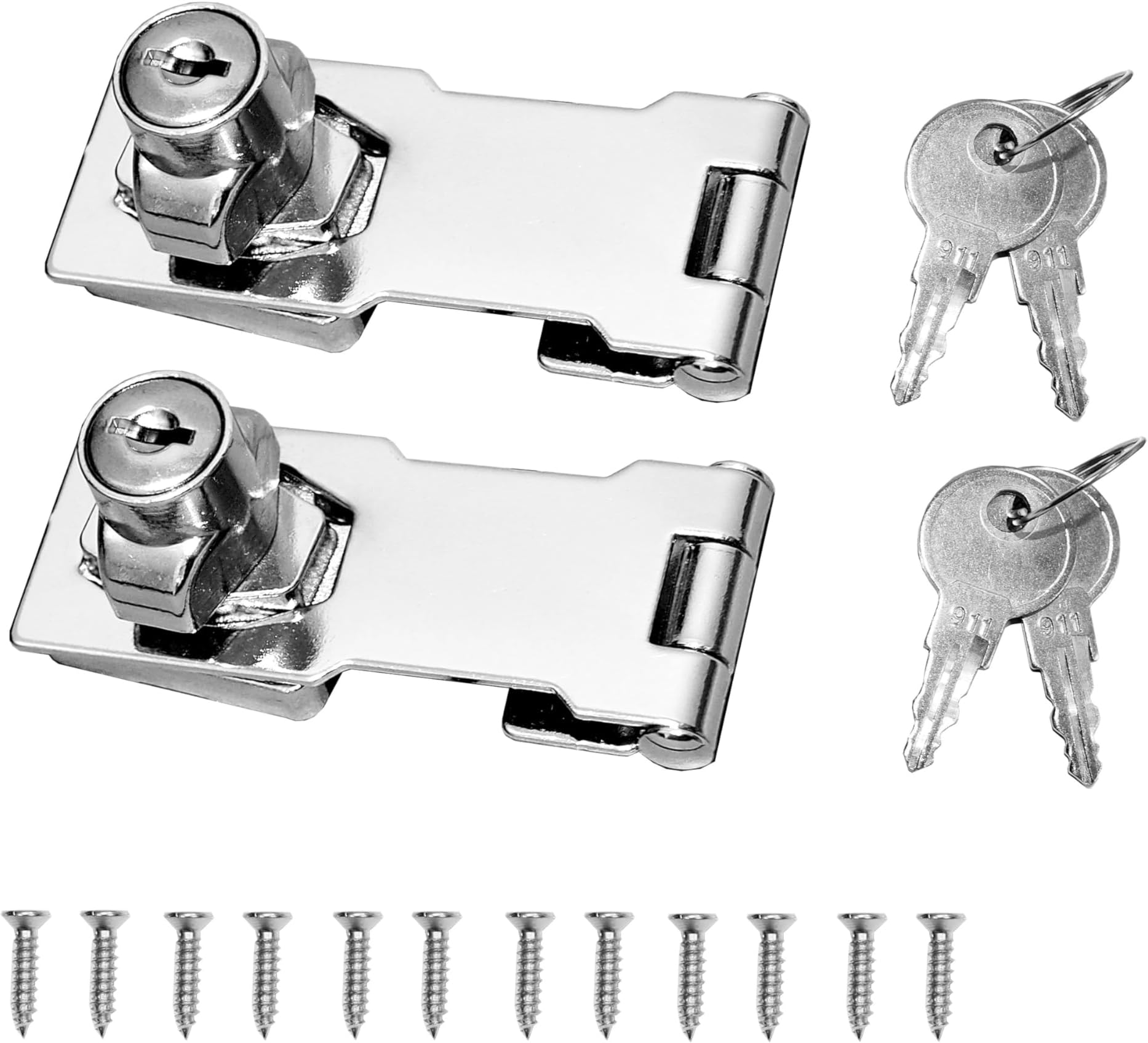 BOFUS Keyed Lock Hasp 2pcs,90 Degree Hasp Lock Rotation Knob Metal ...
