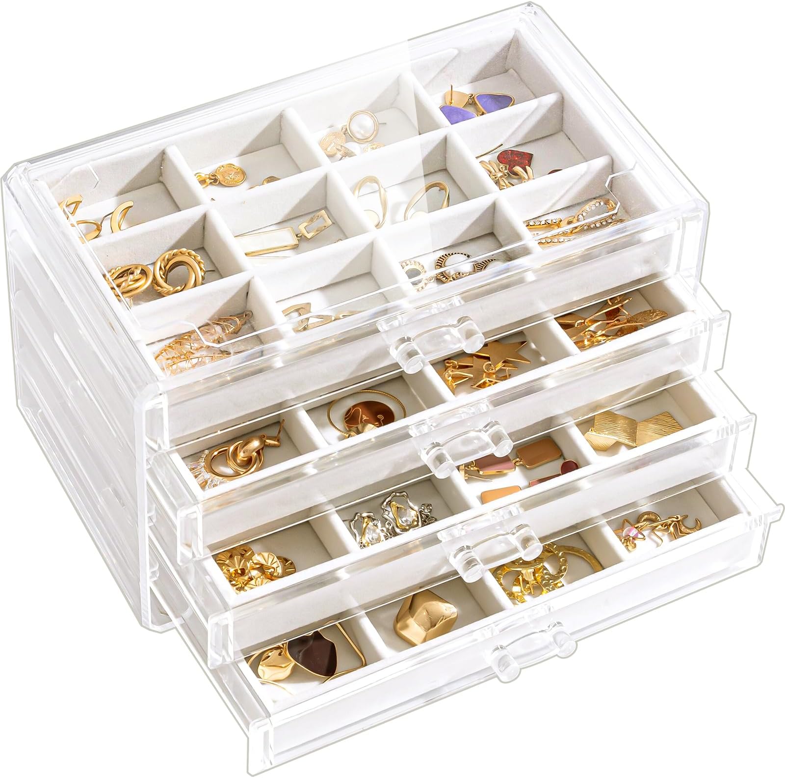 Amazon.com: FADACHY Jewelry Organizer - Acrylic Clear Jewelry Box for ...
