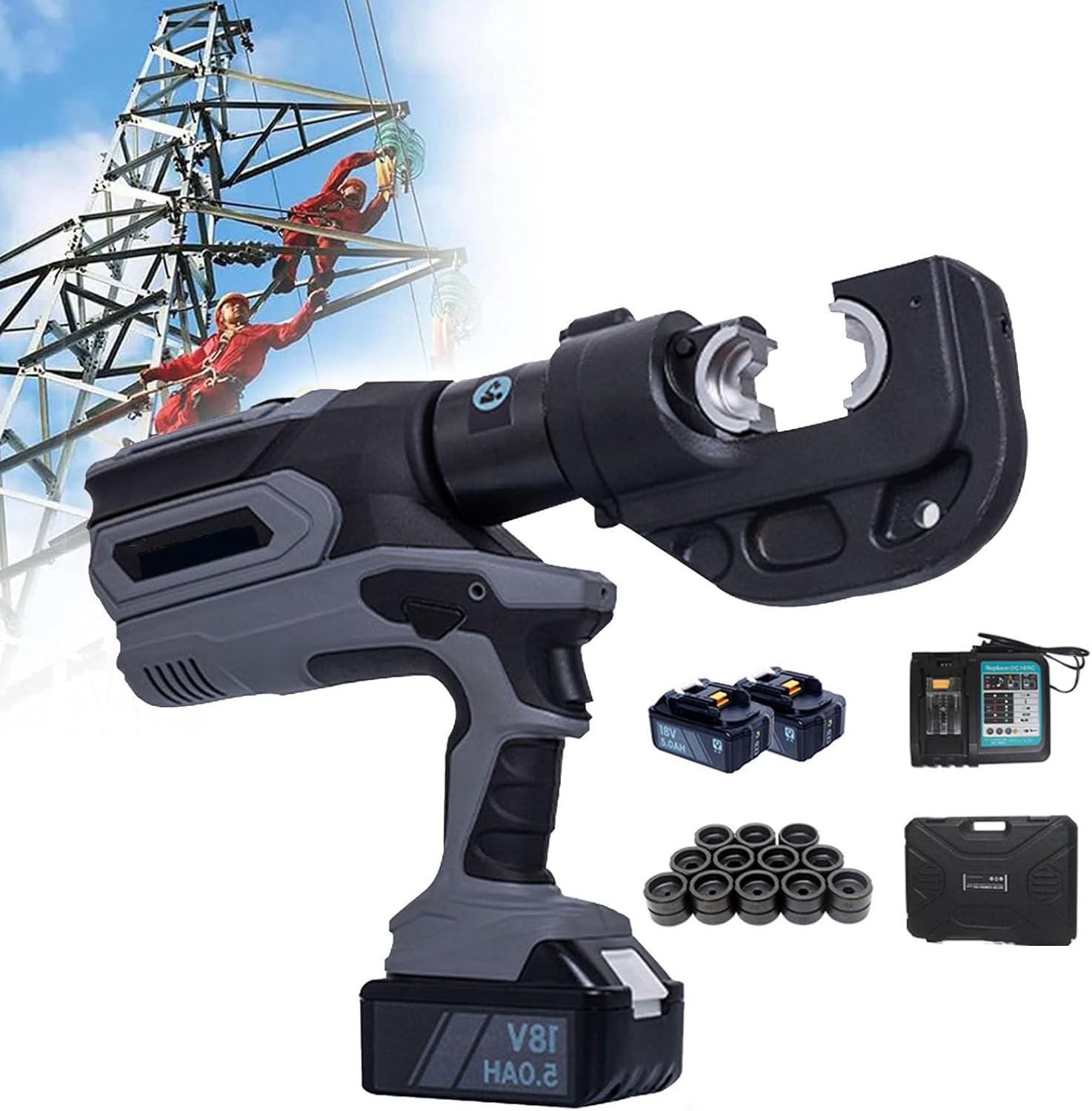 12 Pairs of Dies Hydraulic Crimper Pliers, Hydraulic Crimping Tool with ...