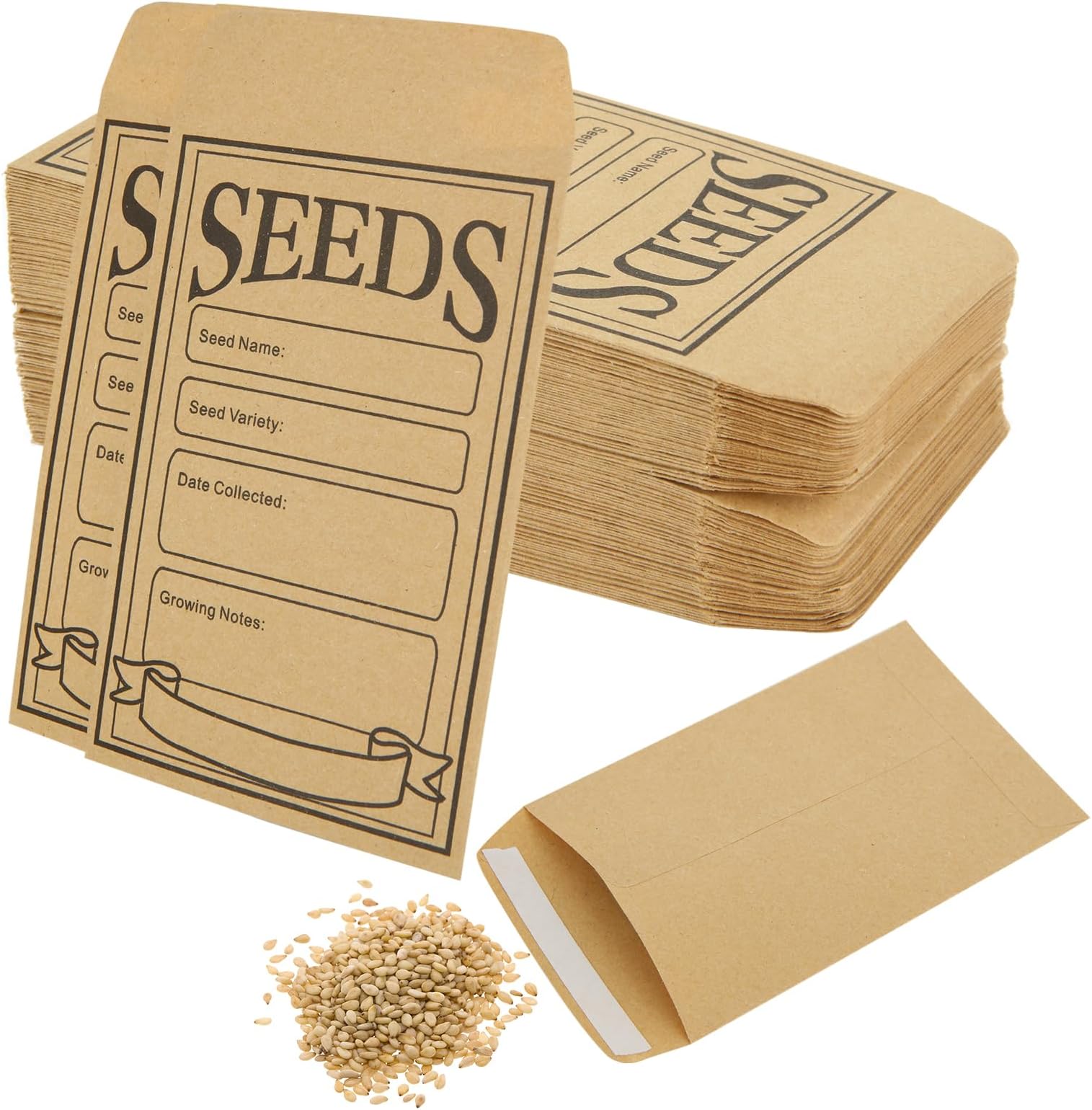 MUXHEL 300PCS Seed Packets, Seed Envelopes Self-Adhesive Seed Packets ...