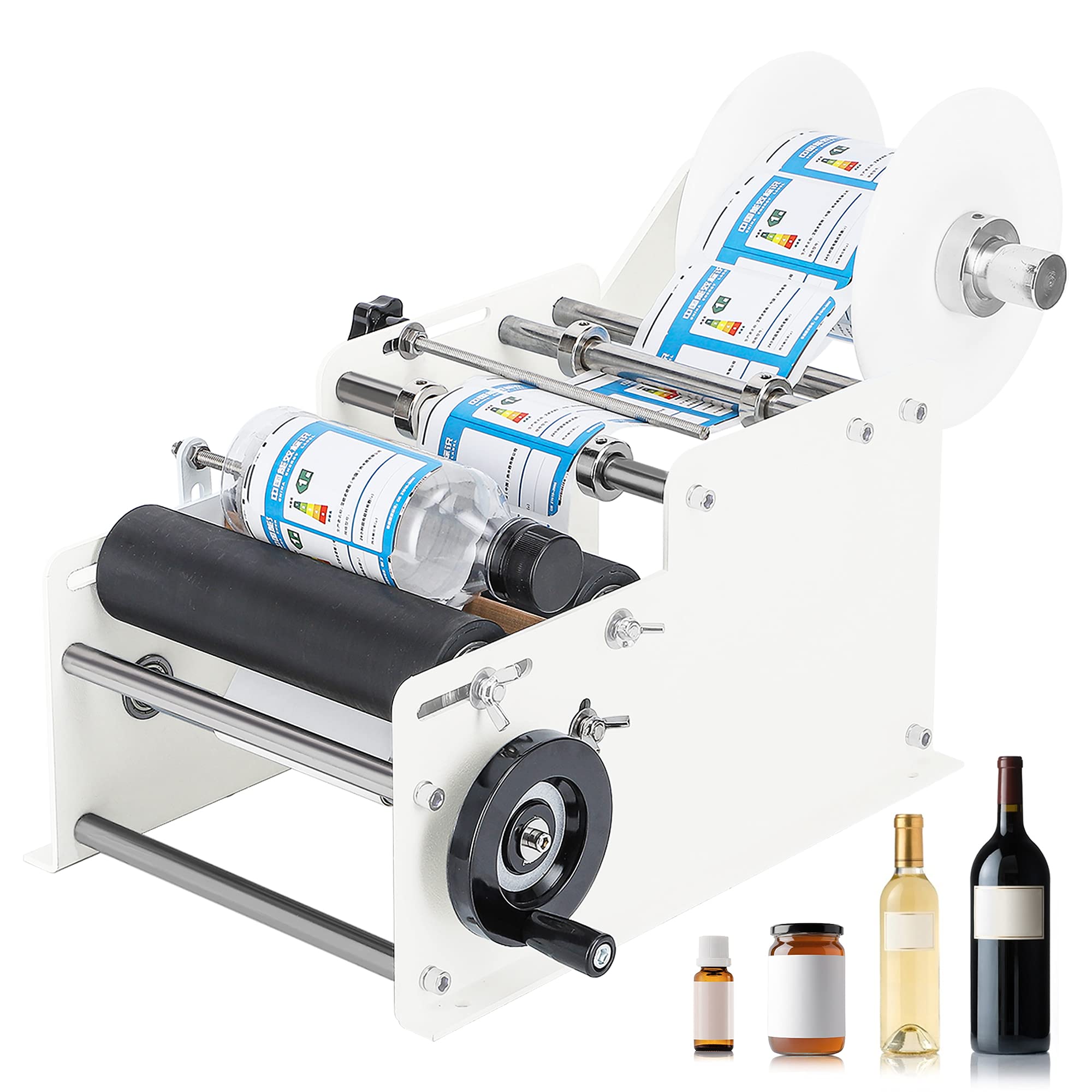 Hanchen Manual Round Bottle Labeling Machine Adjustable Labeler Label ...