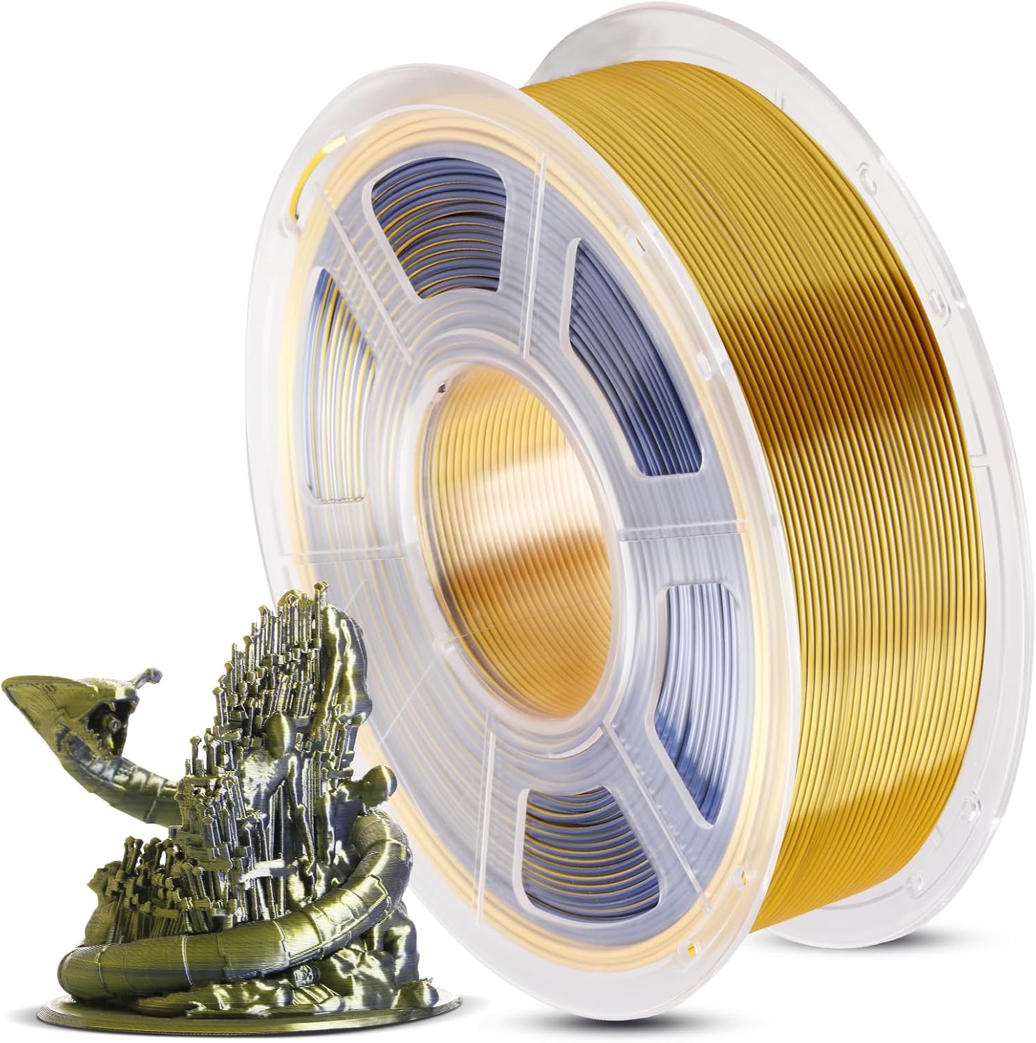 Amazon.com: ANYCUBIC Silk Dual Color Pla Filament, 2-in-1 Chrome ...