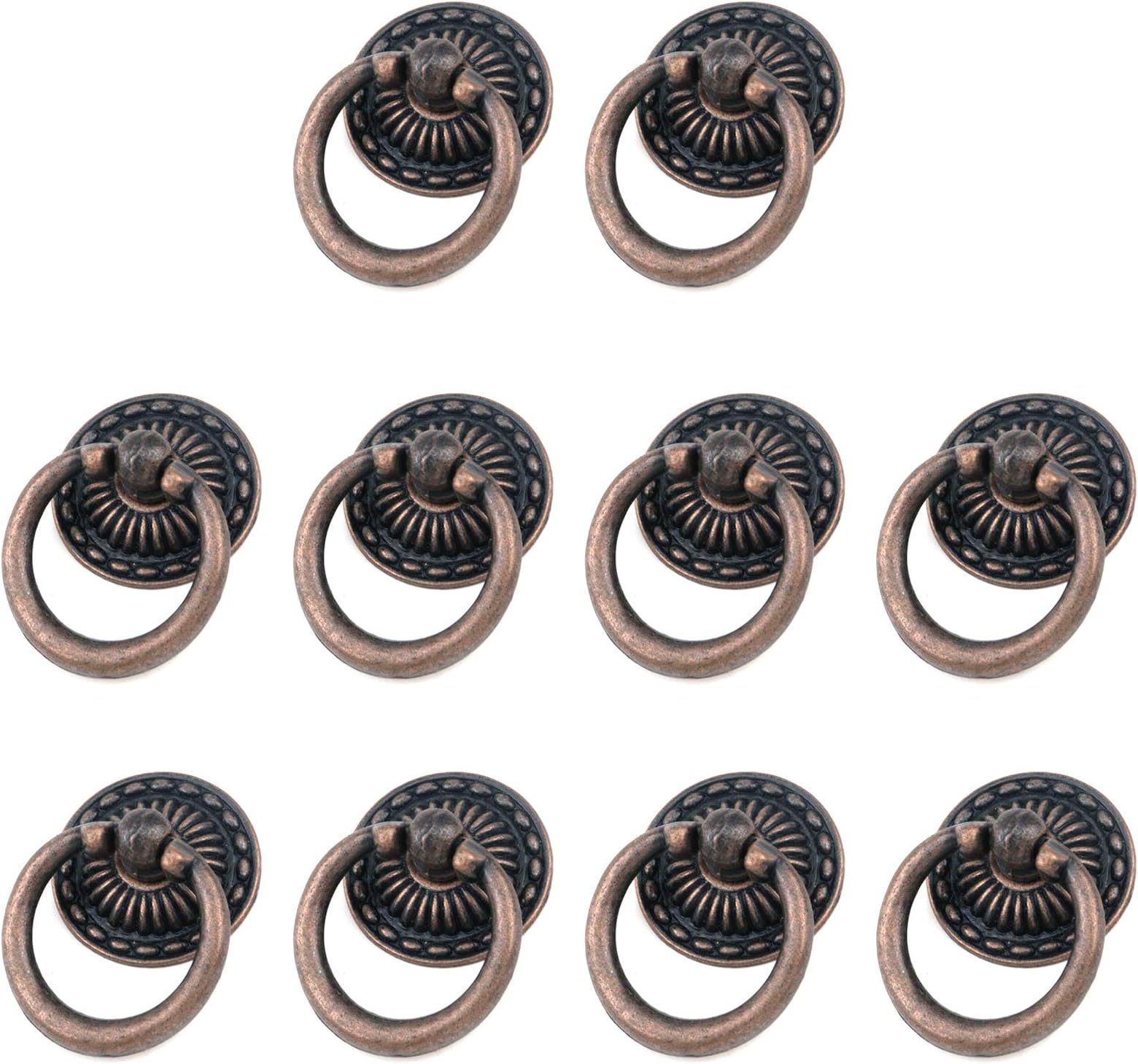 uxcell Cabinet Dresser Single Hole Round Zinc Alloy Ring Pull Handles ...