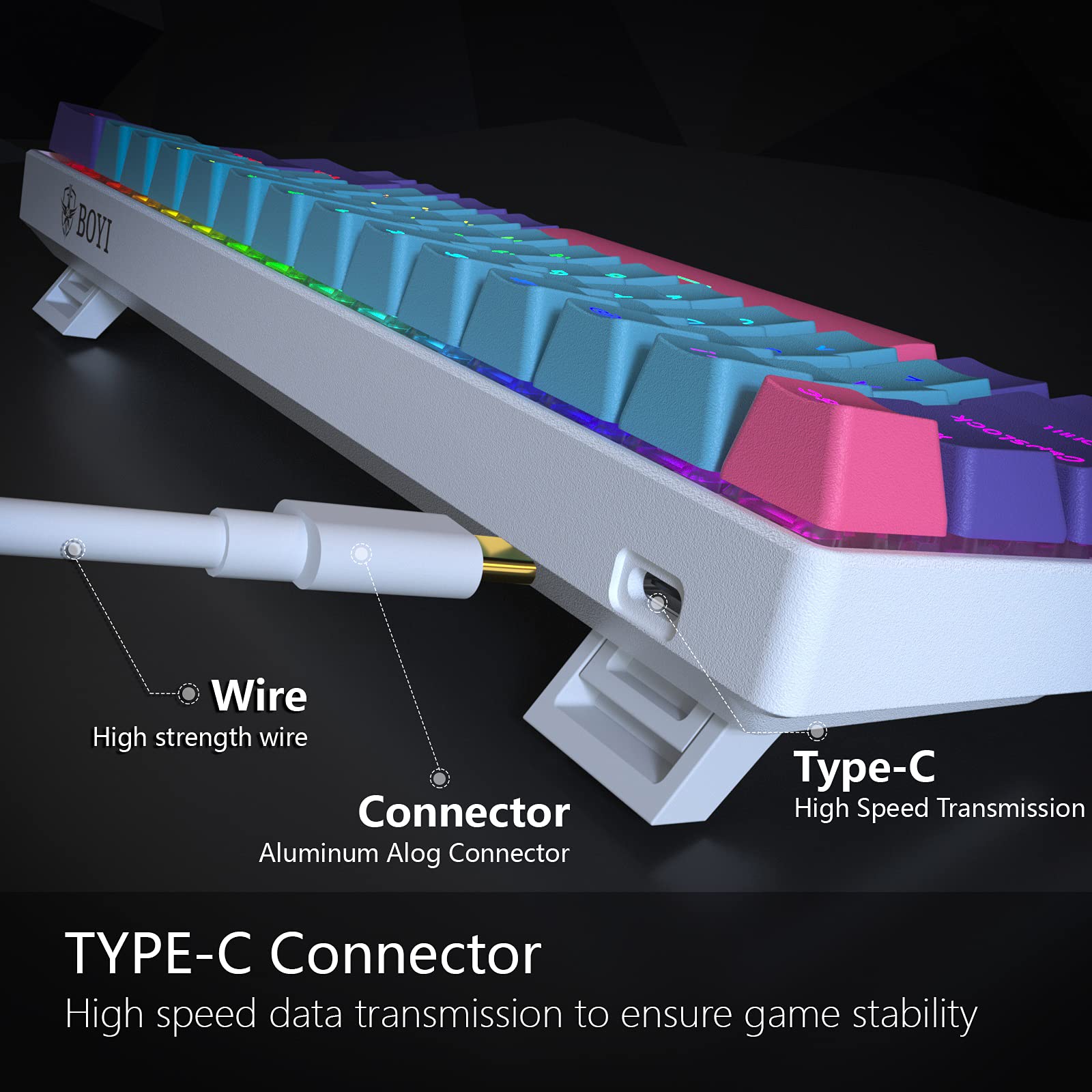 BOYI 60% Mechanical Gaming Keyboard,BOYI 61 Mini RGB Cherry MX Switch ...