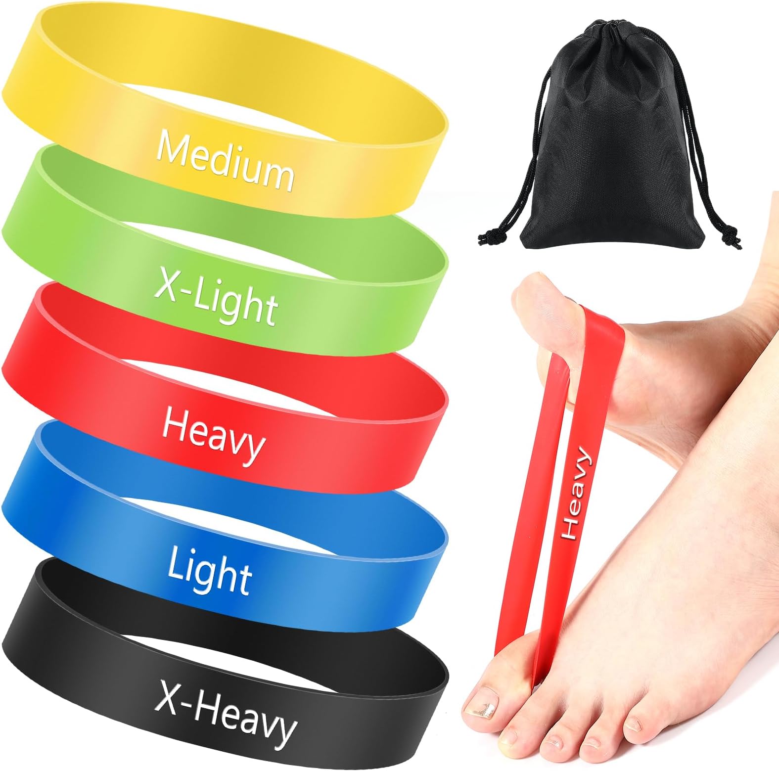 Amazon.com: Set of 5 Toe Stretcher Bands for Bunions Correction Foot ...