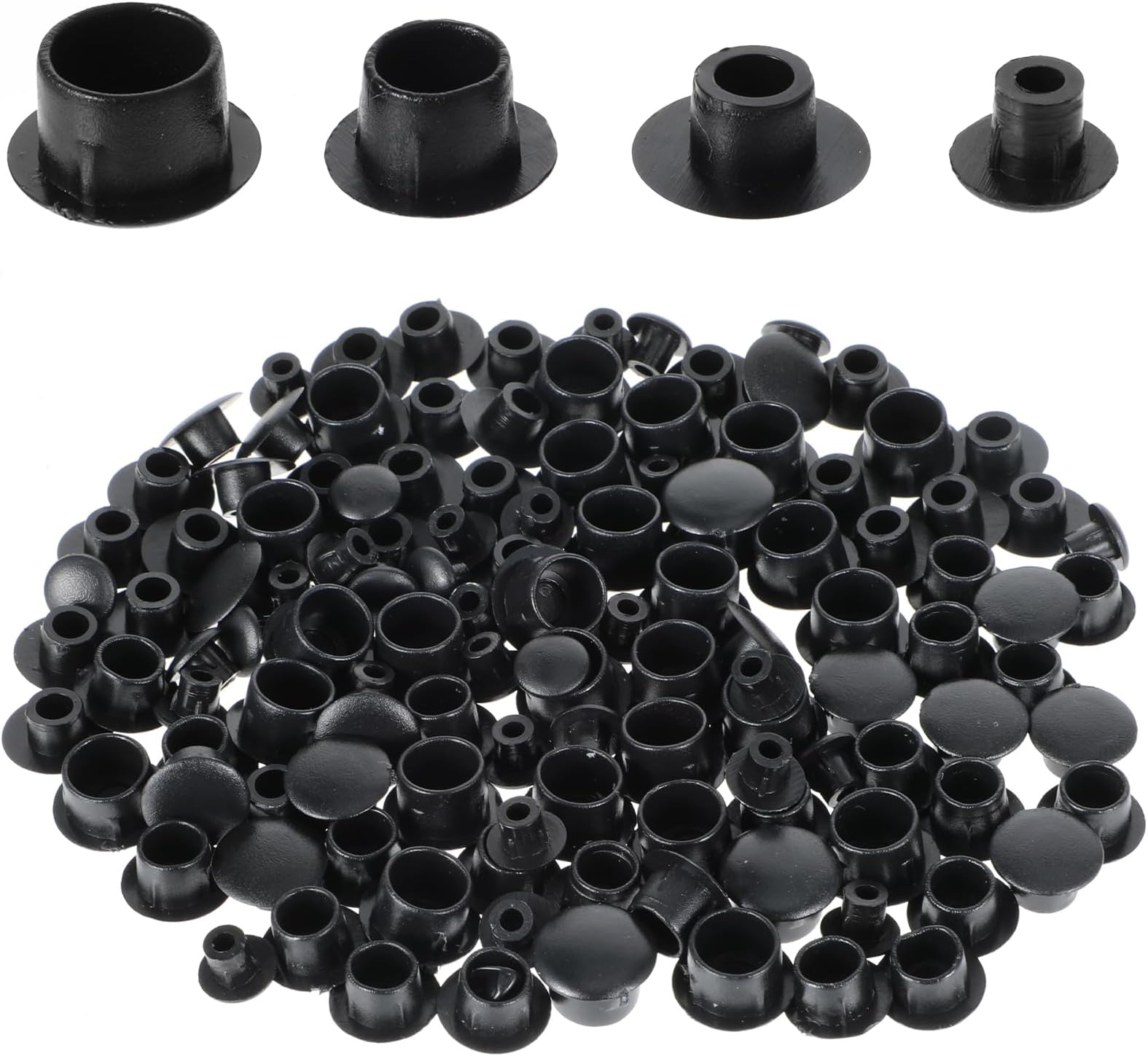 Amazon.com: 120 Pcs Screw Covers Caps Black Hole Plugs Plastic Screw ...