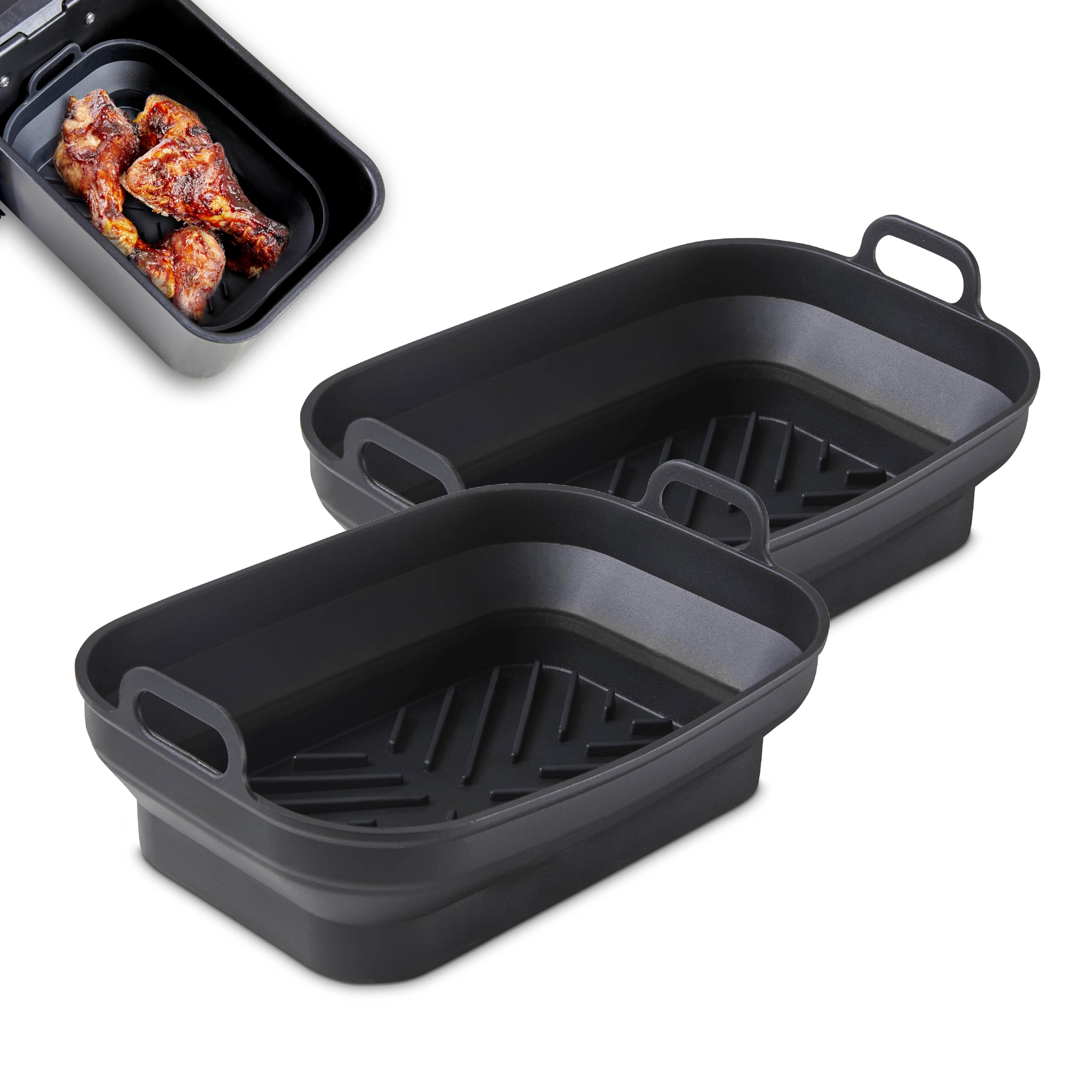 Tower T843091 Rectangular Air Fryer Trays, Set of 2 Reusable Silicone ...