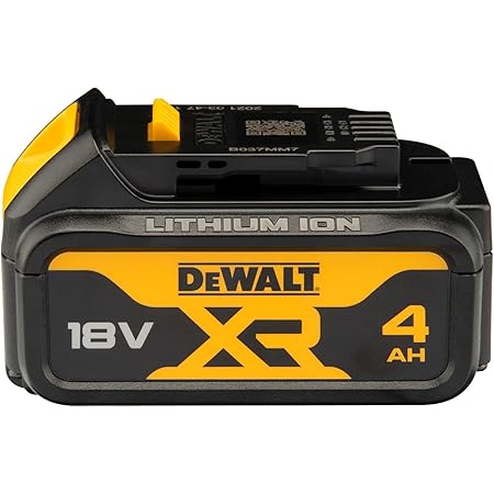 DEWALT DCB182-XJ 18V XR Lithium-Ion Battery, Black/Yellow, 4.0Ah ...
