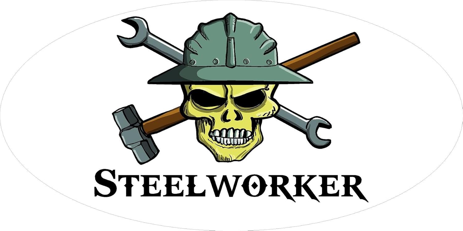 Amazon.com: 3 - Steelworker Skull Hard Hat/Helmet Stickers 1 1/2" x 3 ...