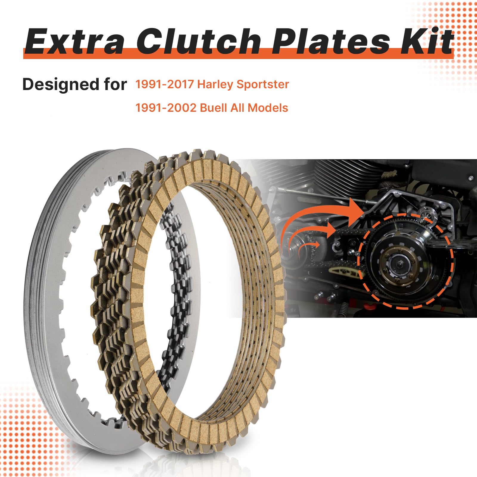 Snapklik.com : Big Twin Extra Clutch Friction Steel Plates 17pcs Clutch ...