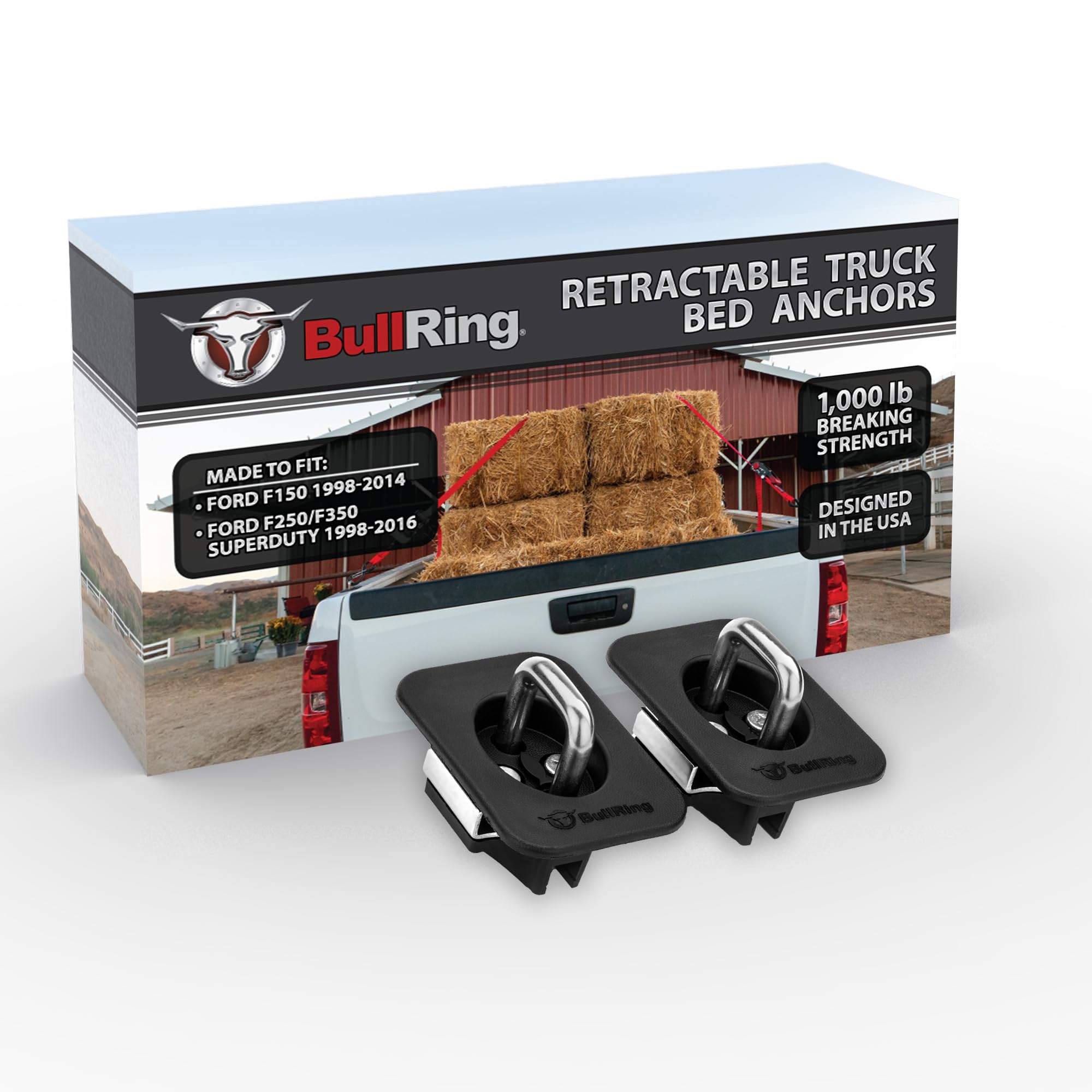 Snapklik.com : Bull Ring Flush Fit Retractable Truck Bed Tie Down ...
