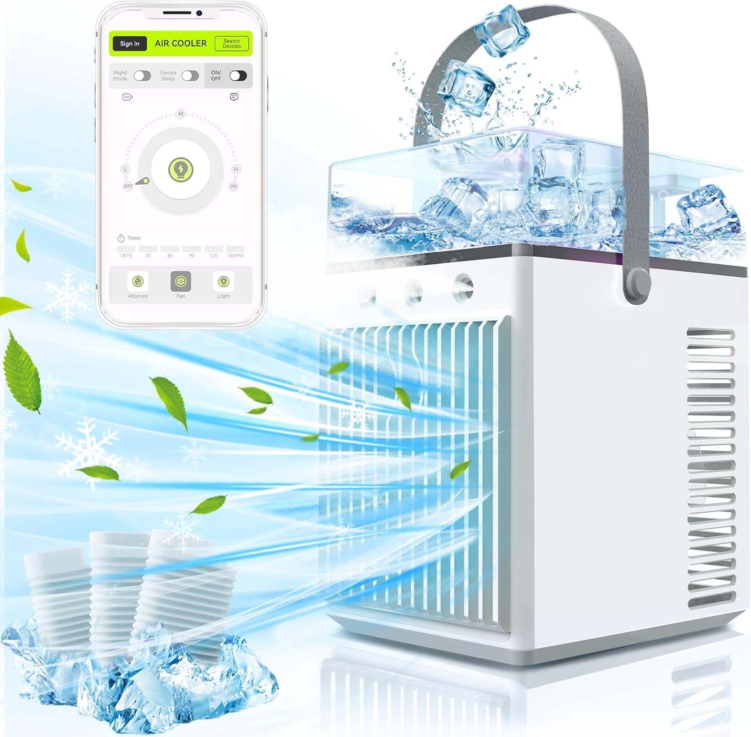 Amazon.com: PTHTECHUS® Portable Air Conditioner, 4-in-1 Rechargeable ...