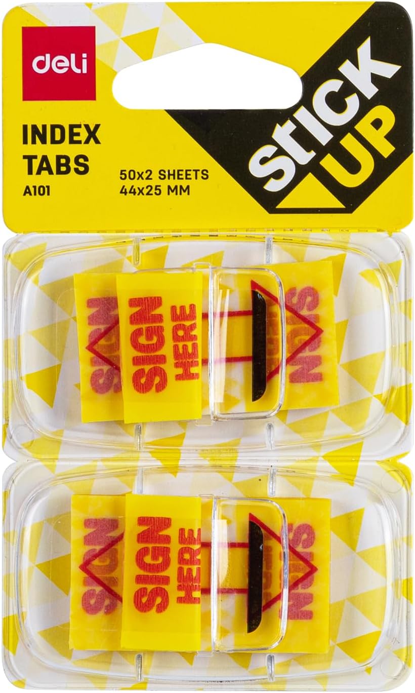 Deli Sign Here Index Tab Sticky Flags – Sign Here Flags | 50 x 2 Sheets ...