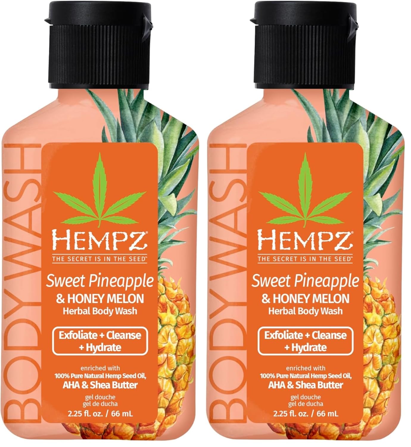 Amazon.com : Hempz NEW Mini Body Wash, Sweet Pineapple & Honey Melon ...