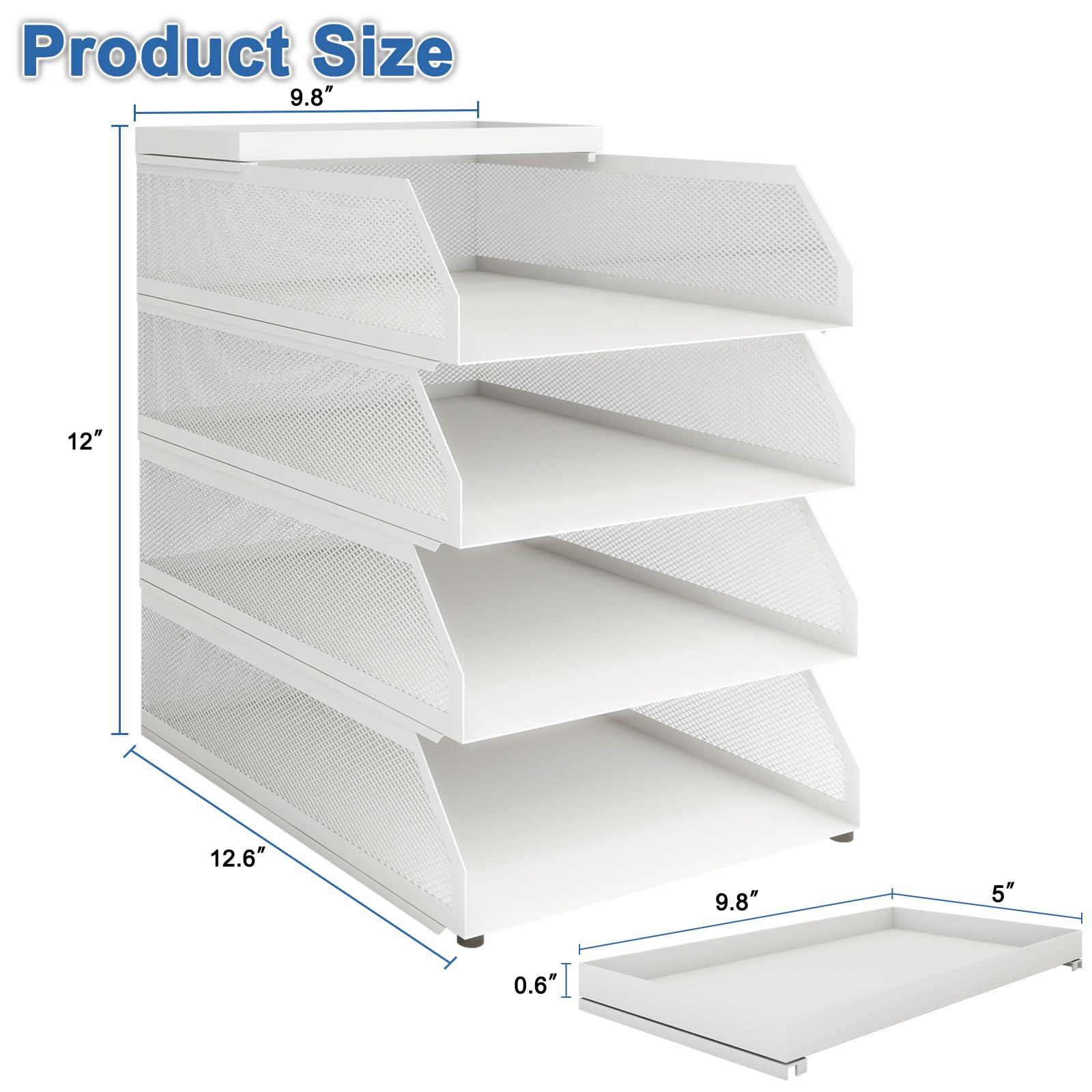 Snapklik.com : Natwind 4-Tier Stackable Paper Tray, Metal Mesh Desktop ...