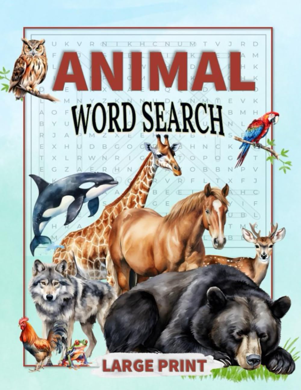 Animal Word Search: Fun and Engaging Large Print Puzzle Book for Adults ...