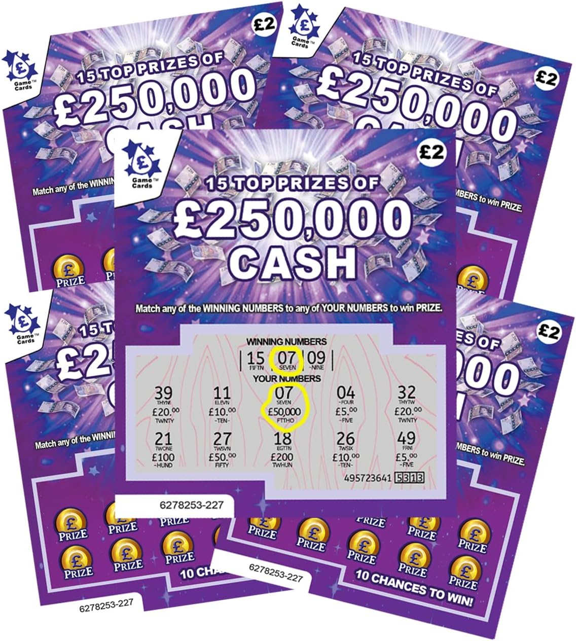 WARNING - Pack of 5 - Fake Joke Scratchcards Prank - Scratch Cards that ...