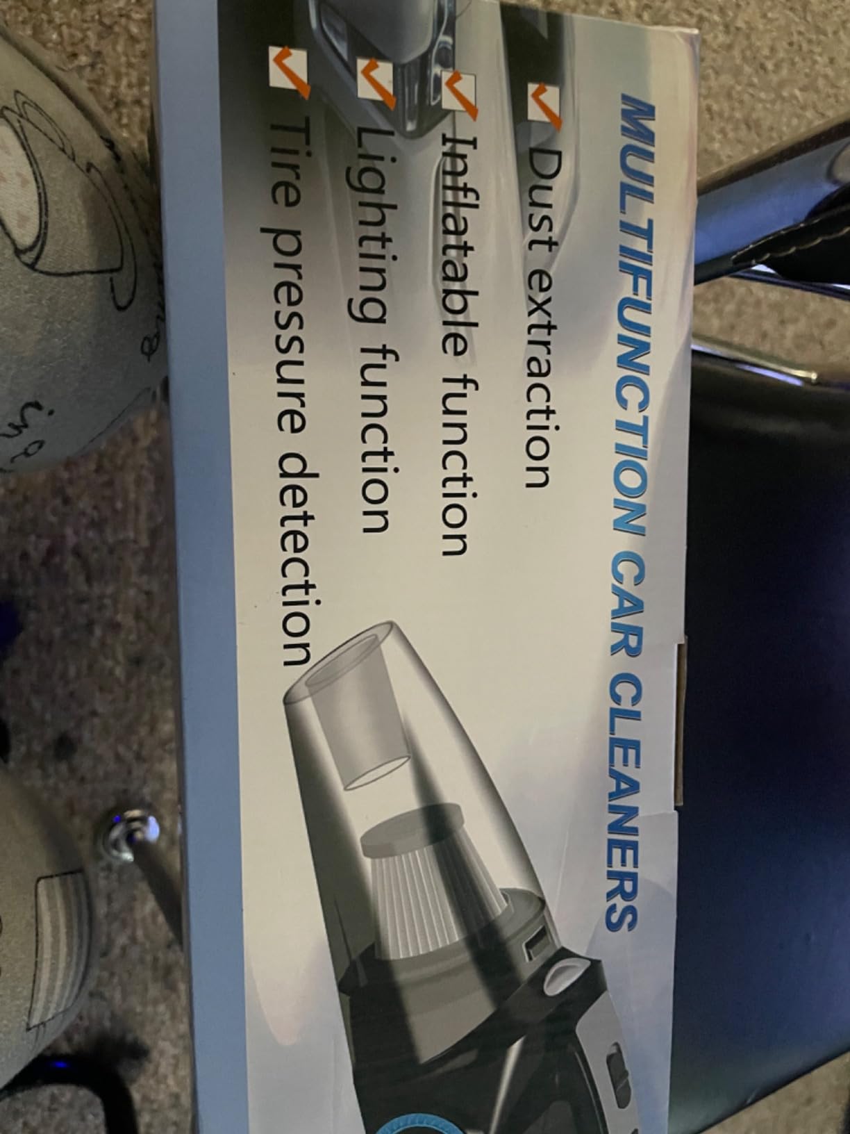 Amazon.com: Handheld Car Vacuum Cleaner, Portable 4-in-1 Tire Inflation ...