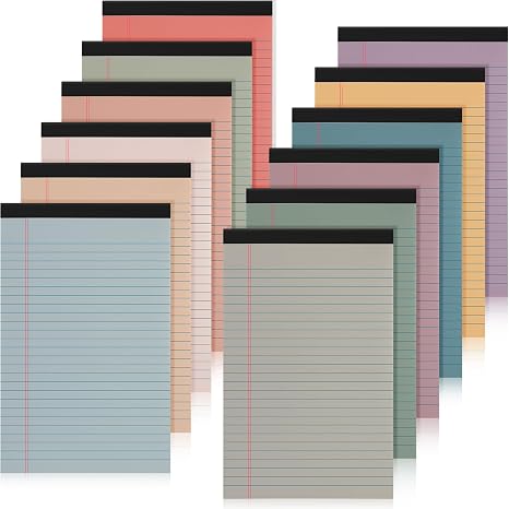 Amazon.com : Fuutreo 12 Pcs 5" x 8" Legal Pad Writing Notepads 50 ...