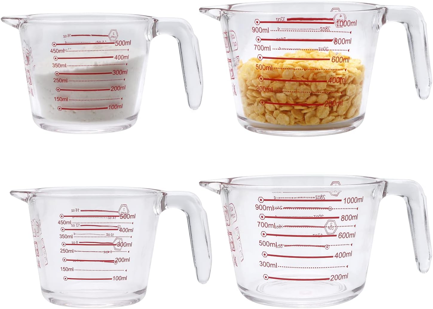 Amazon.com: QAPPDA Glass Measuring Cups with Scale Markings,Clear ...