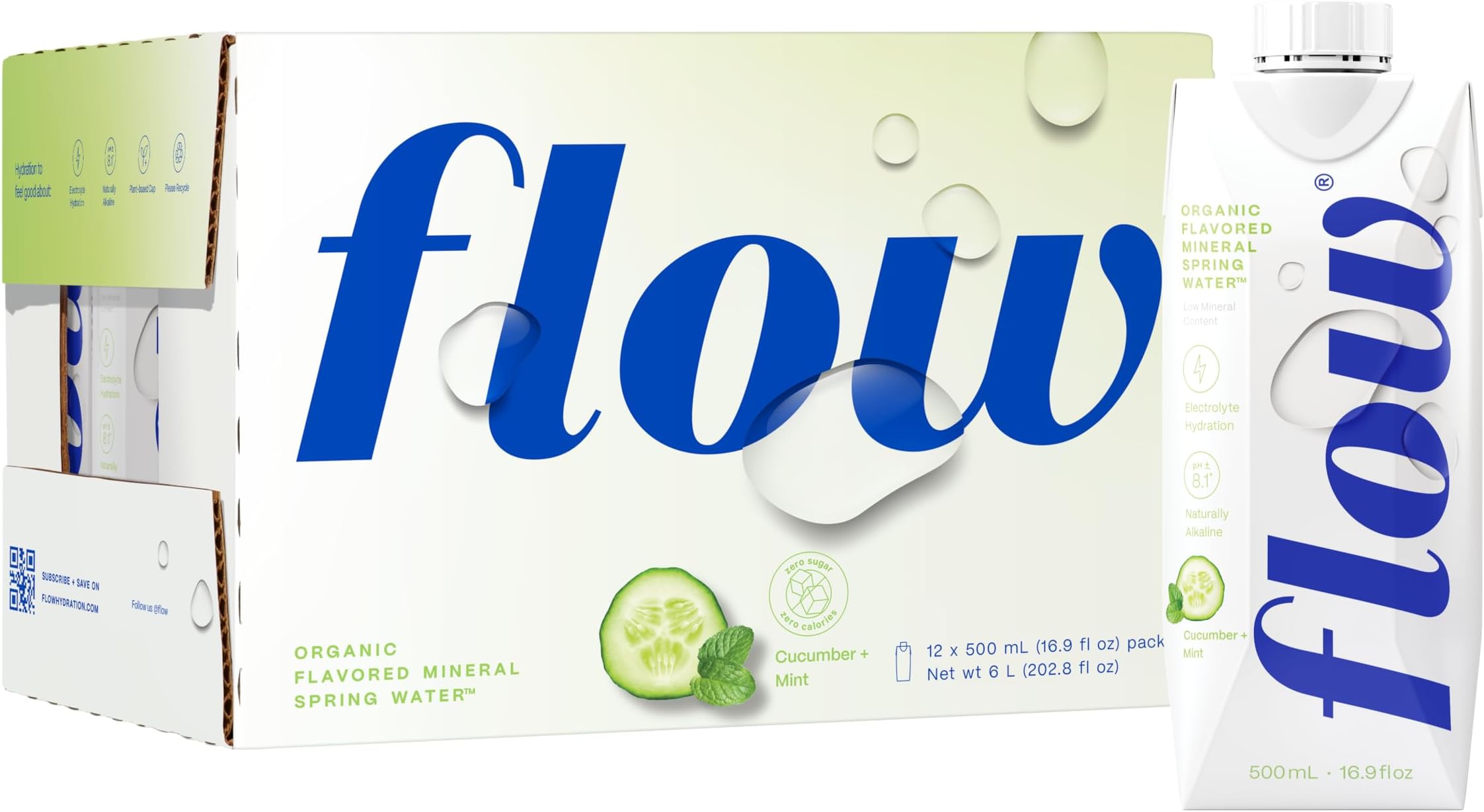 Amazon.com: Flow Alkaline Spring Water, 100% Naturally Alkaline, 1L (33 ...