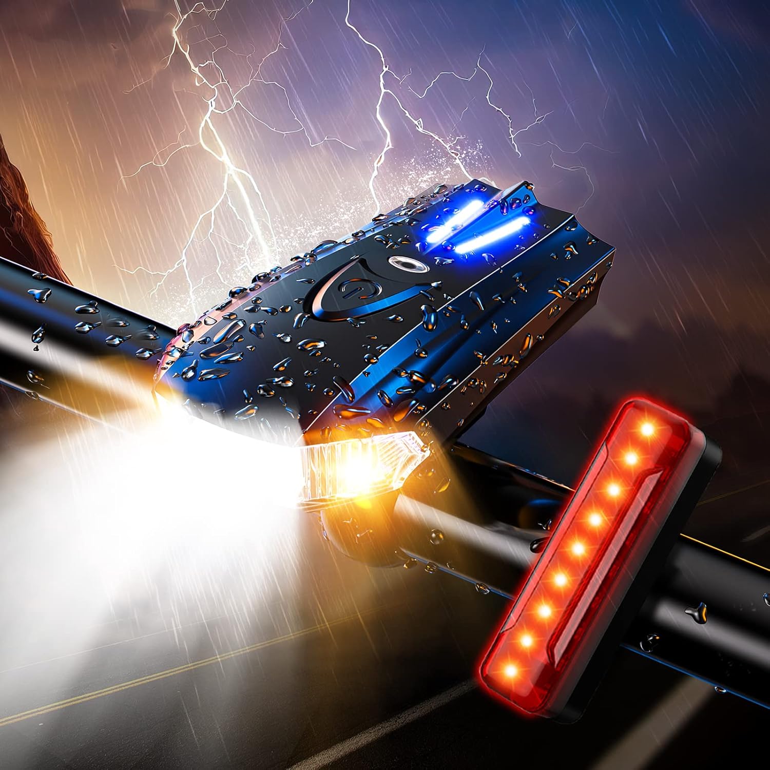 Luci Bicicletta LED 5000 Lumen, Ricaricabili USB & Impermeabile IPX6 ...