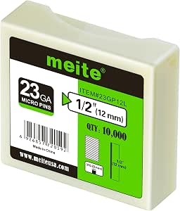 meite 23 Gauge Pin Nails, 1/2-Inch Micro Headless Piner Nails ...