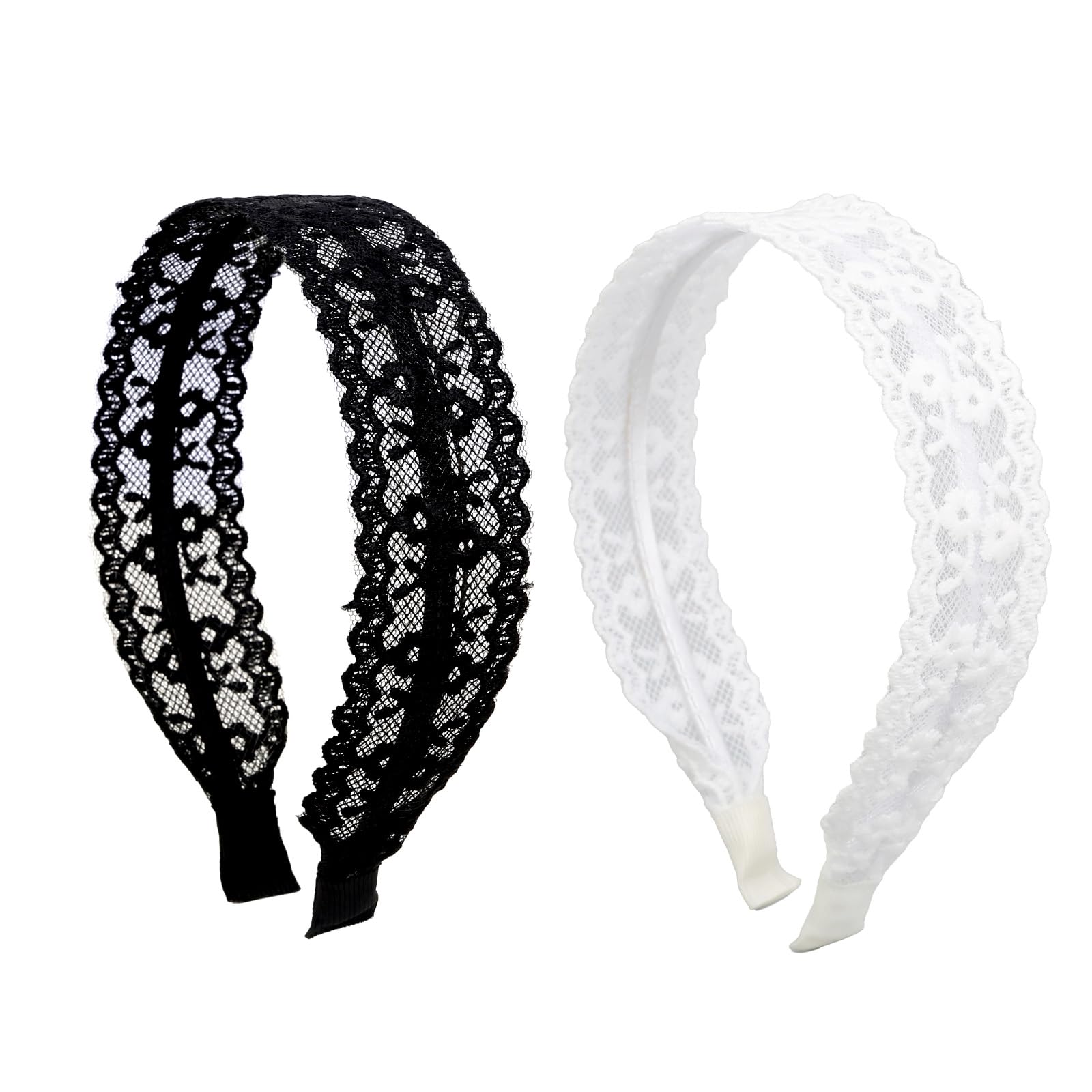 Amazon.com : TEBIEKOY 2 Packs Lace Headbands for Women and Girls ...
