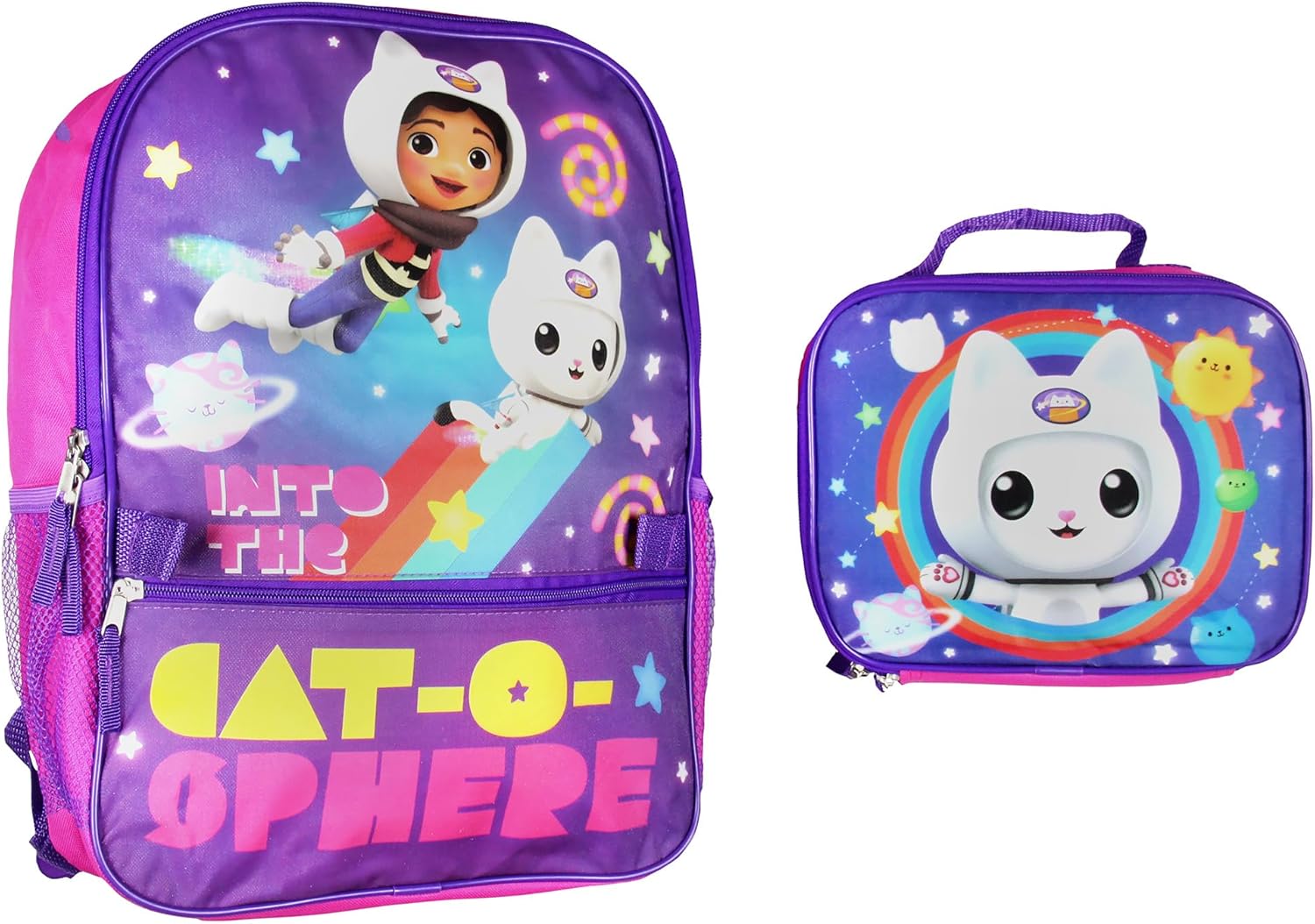 Amazon.com | Gabby's DollHouse 2 Piece School Travel Backpack Set For ...