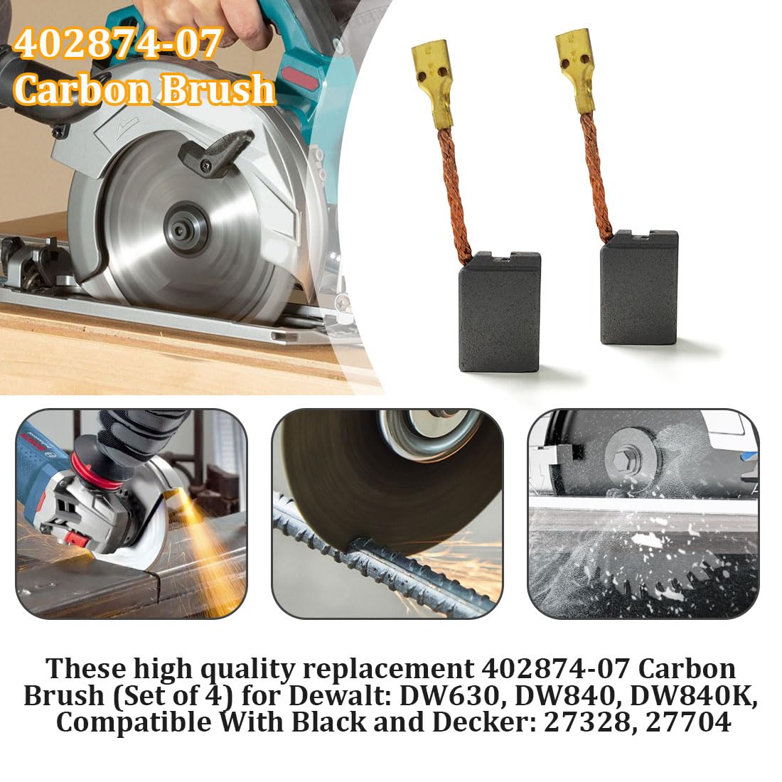 Snapklik.com : 402874-07 Carbon Brush For Angle Grinder Cut Off Brushes ...